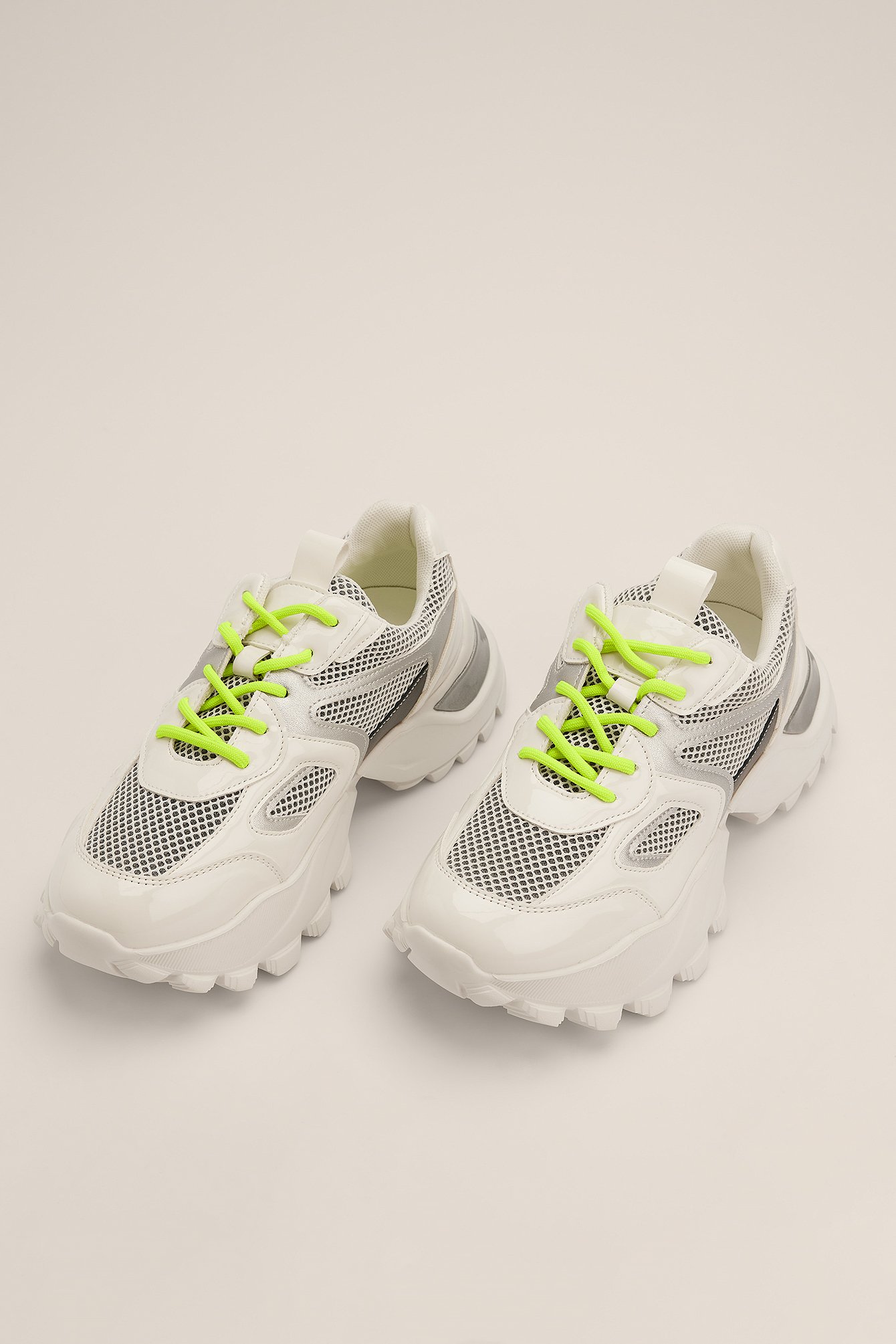 Colored Laces Big Mesh Trainers Multicolor | na-kd.com