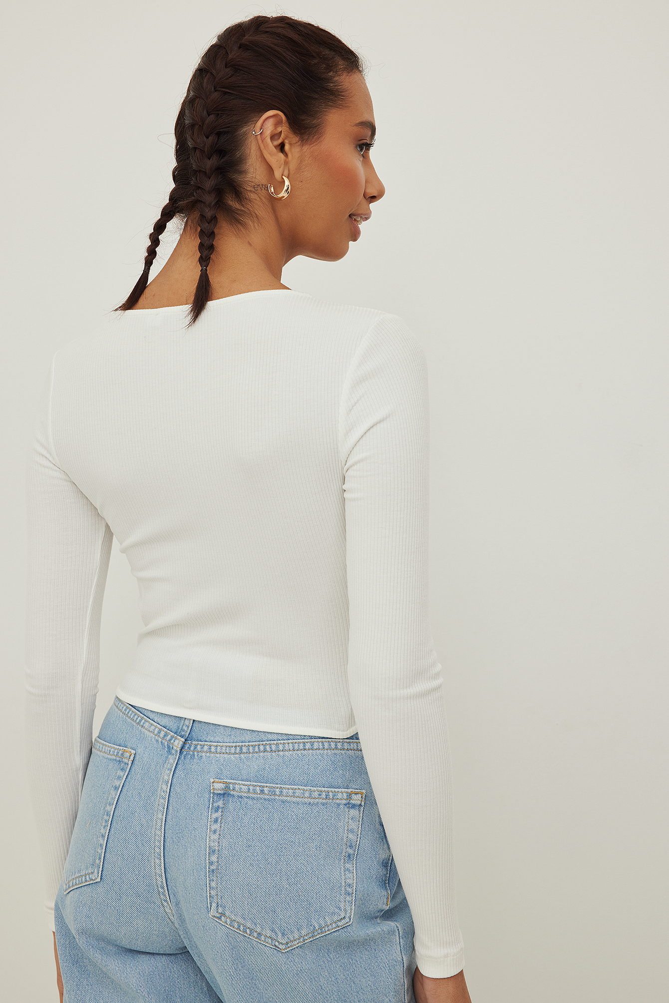 Corset Knot Detail Top Offwhite | na-kd.com