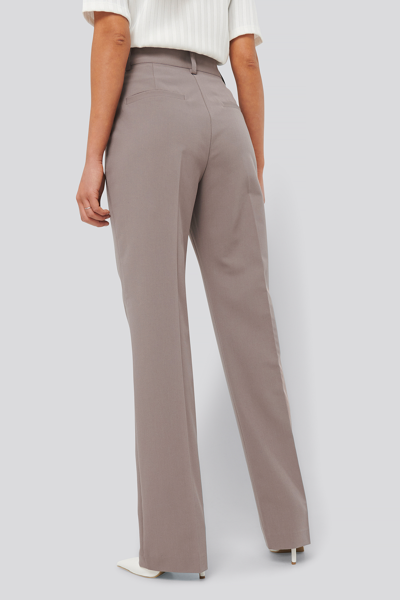 Creased High Rise Suit Pants Brown | na-kd.com