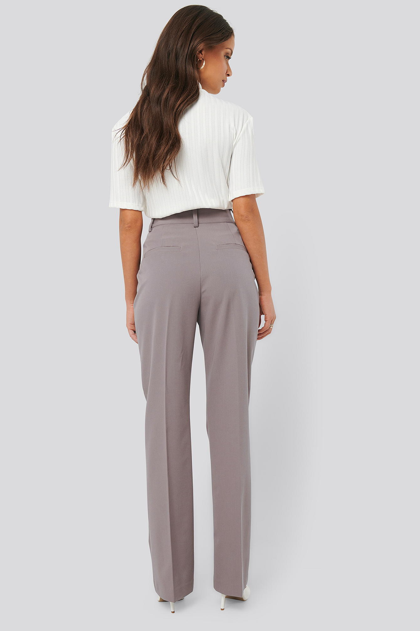 Creased High Rise Suit Pants Braun | na-kd.com