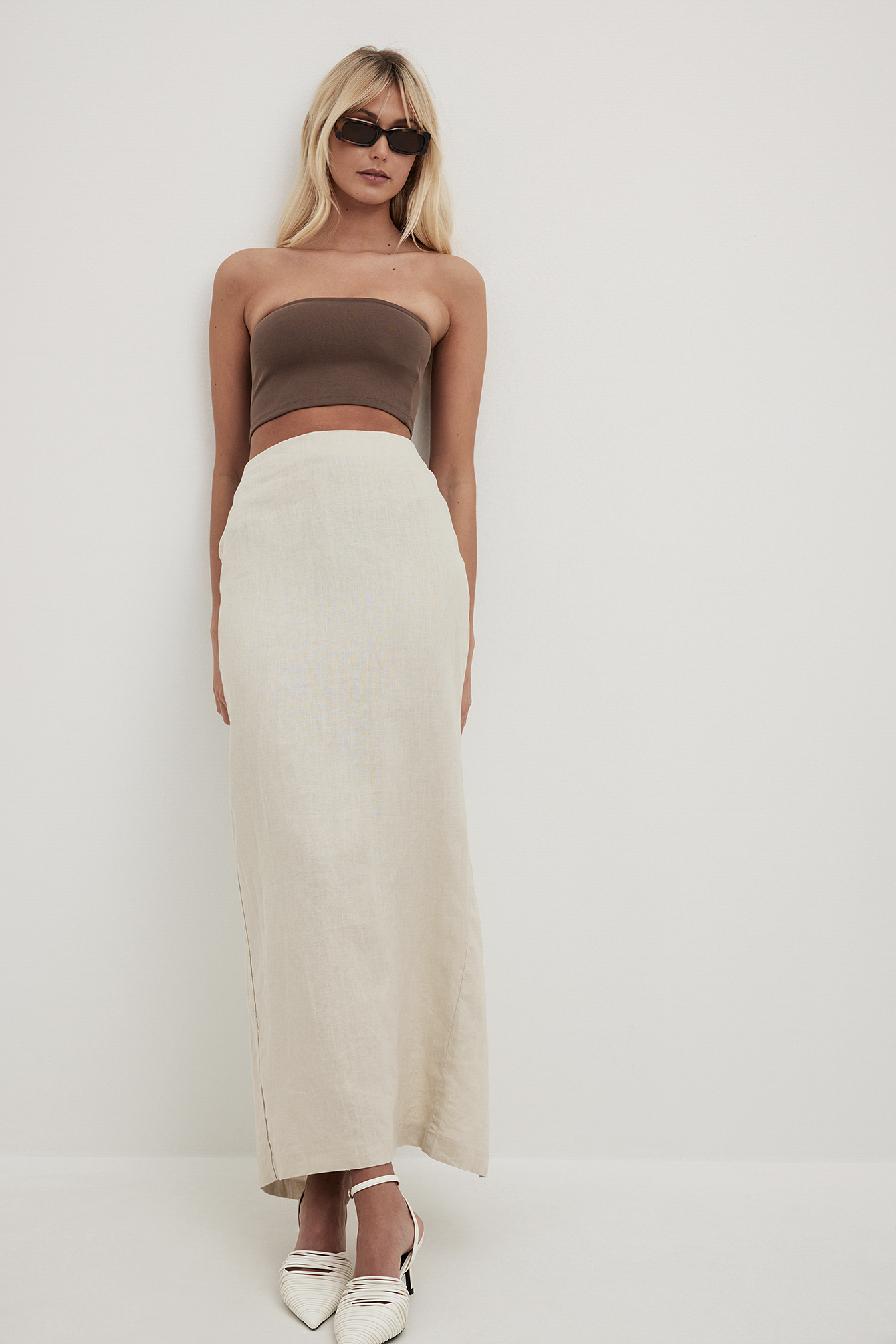 Bijgesneden tubetop Bruin | NA-KD