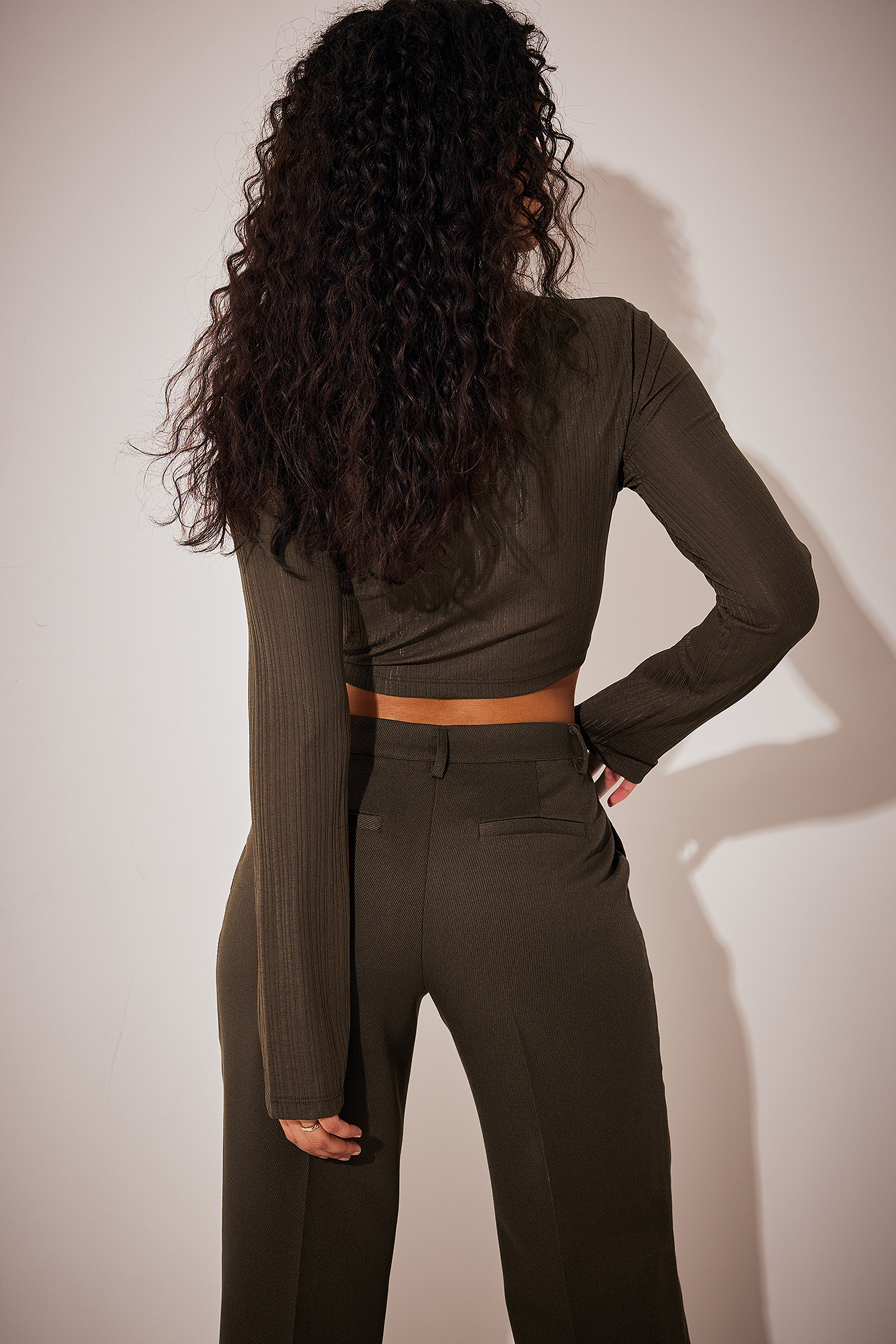 Cut Out Drawstring Top Brown | na-kd.com