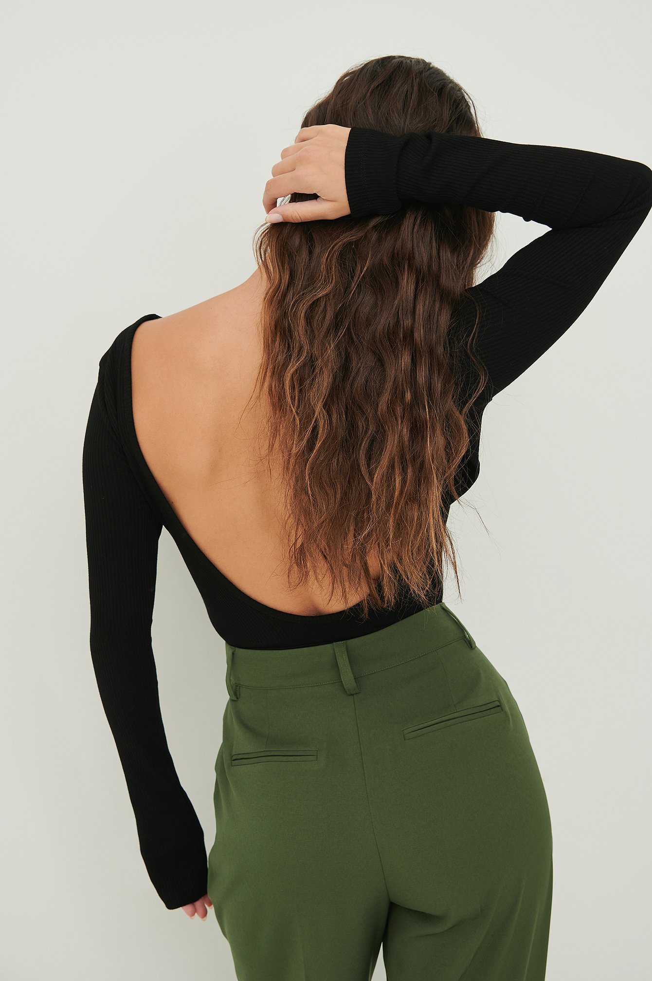 Organic Striped Oversized Long Sleeved Top Black | na-kd.com