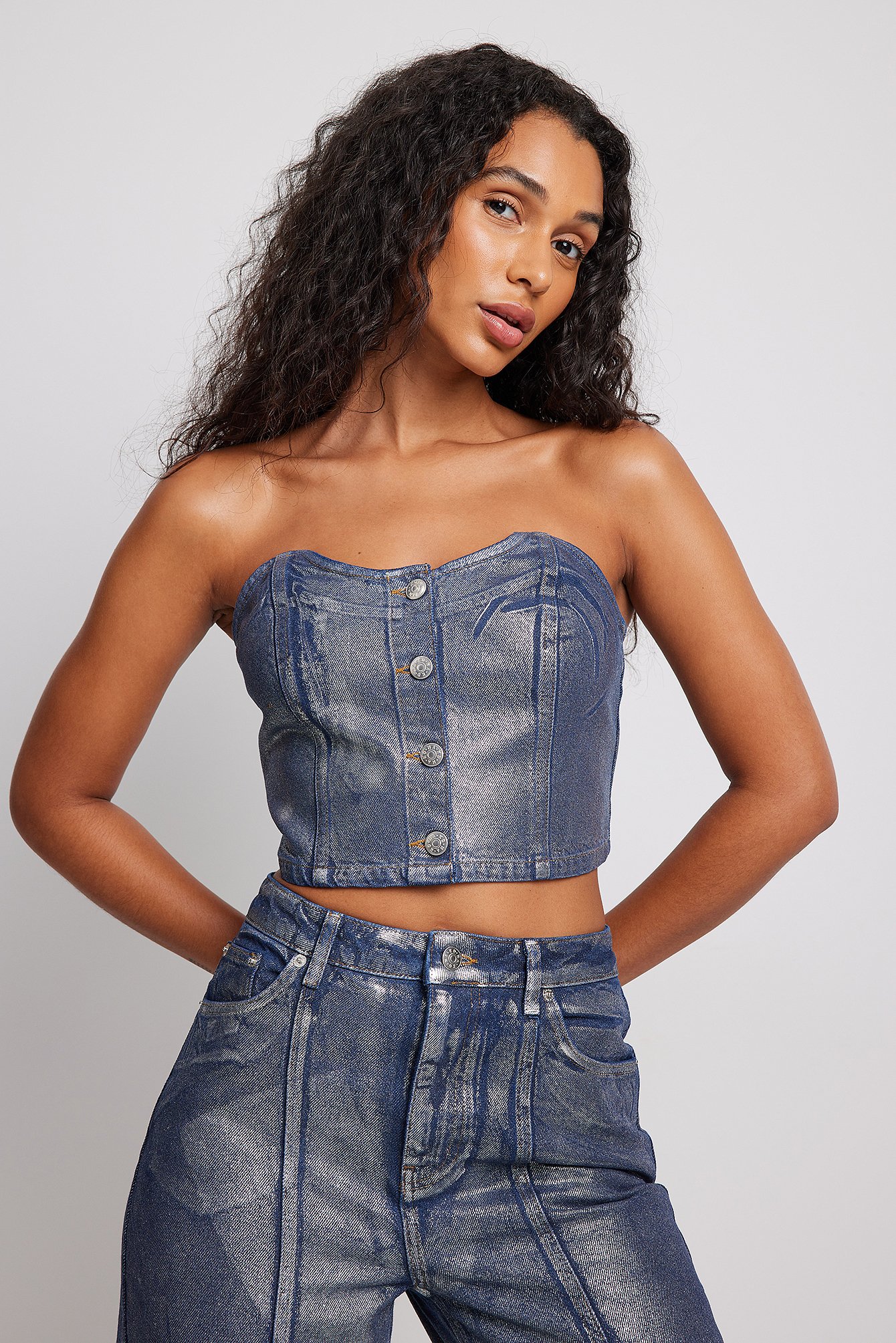 Denim Bustier Blue | na-kd.com