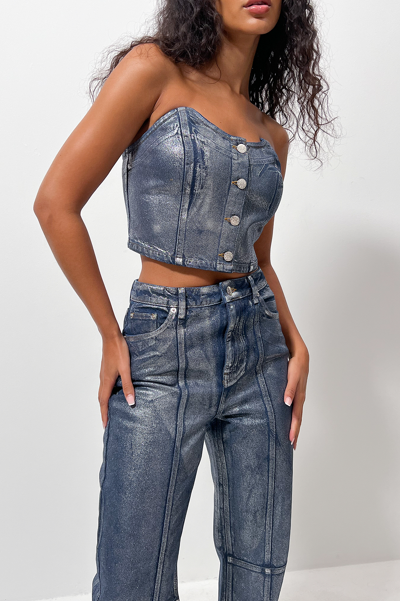 Denim Bustier Blue | na-kd.com