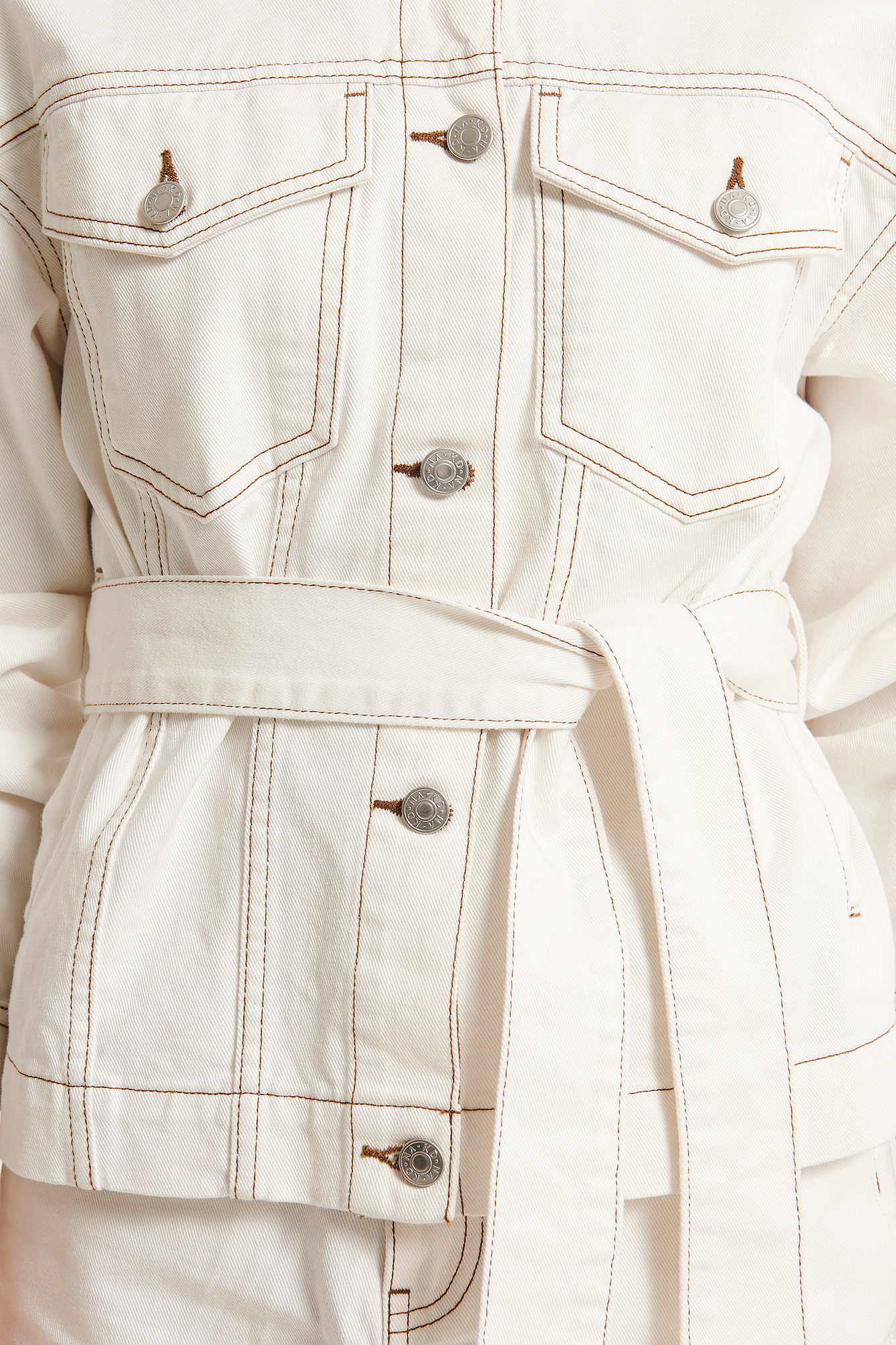 Denim Contrast Seam Jacket Offwhite | na-kd.com