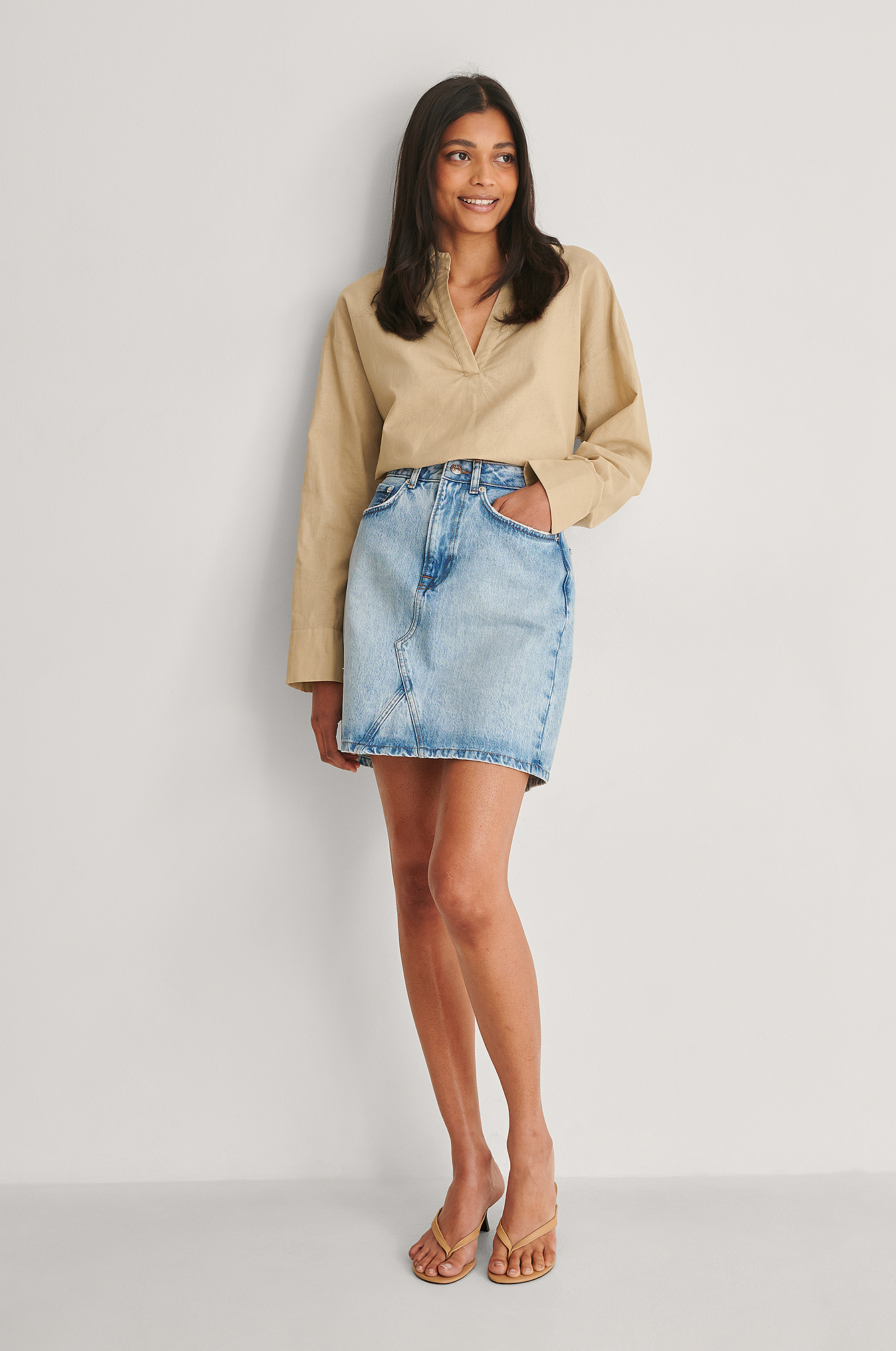 Jupe courte en jean Bleu | NA-KD