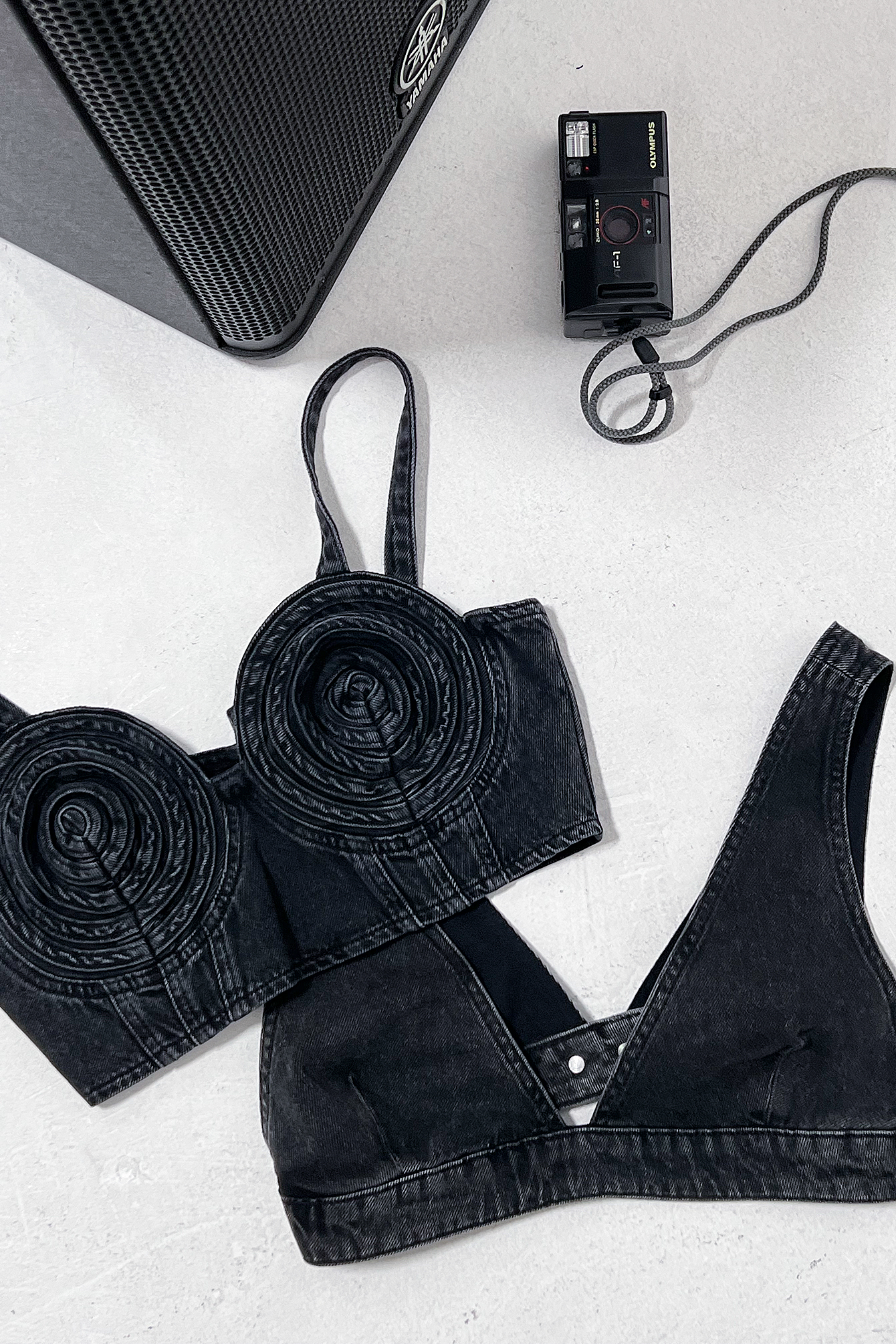 Denim Triangle Bralette Grey Na
