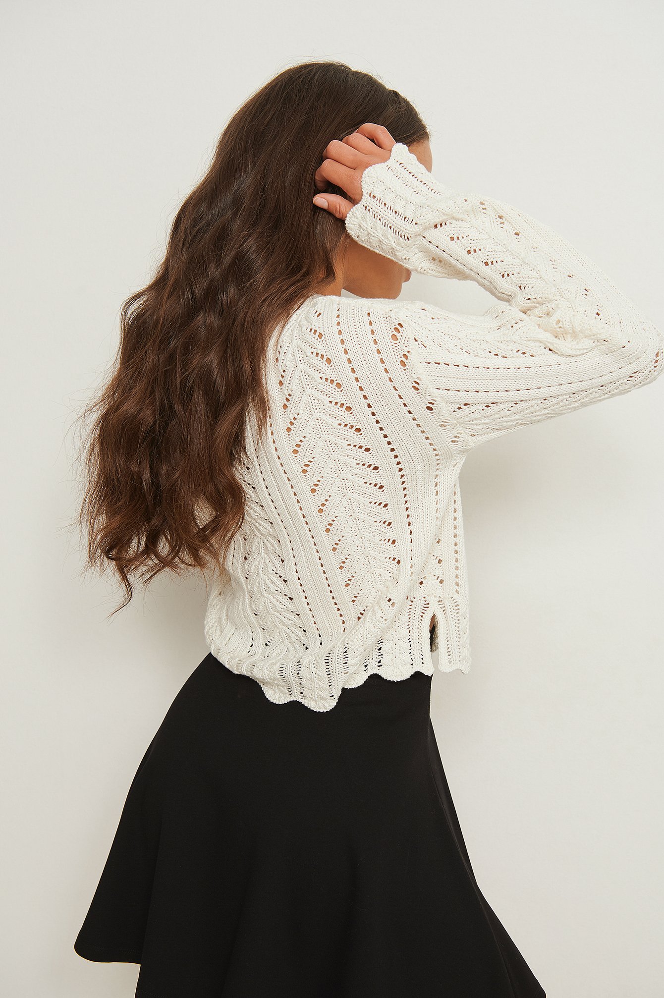 Detail Knitted Sweater Offwhite | na-kd.com