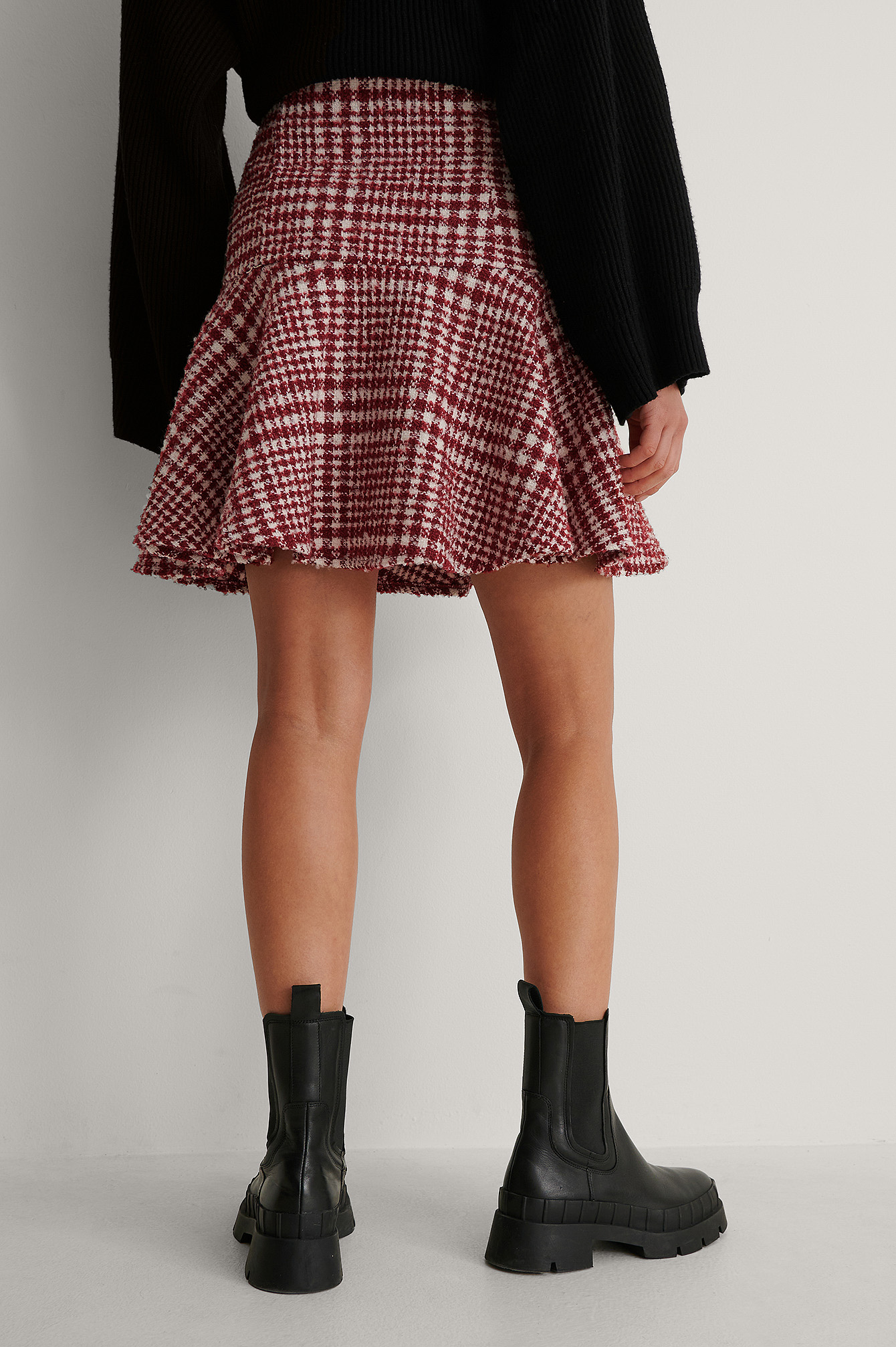Dogtooth Tweed Skirt Multicolor | na-kd.com