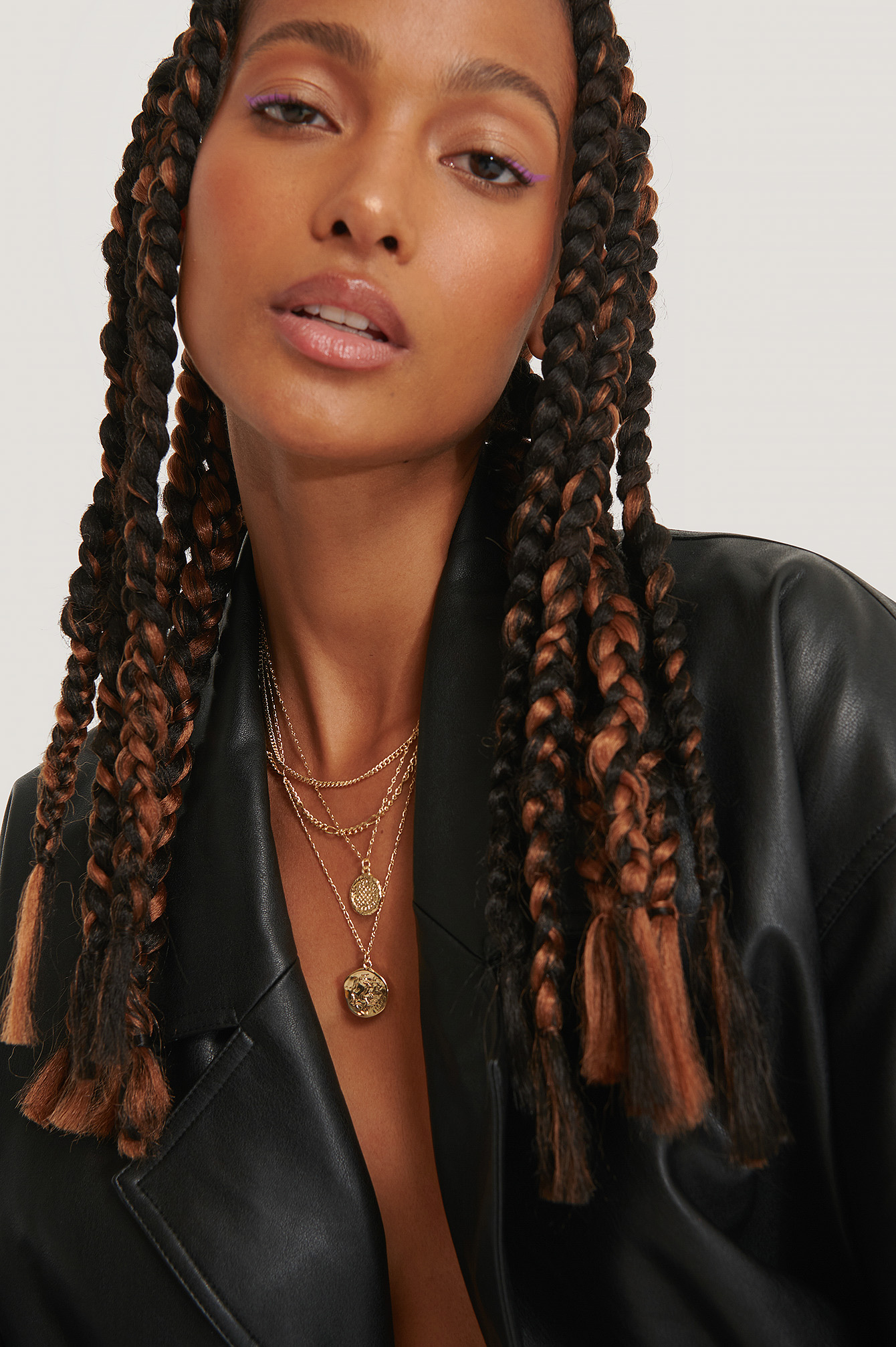 Double Coin Drop Layered Necklace Gold | NA-KD