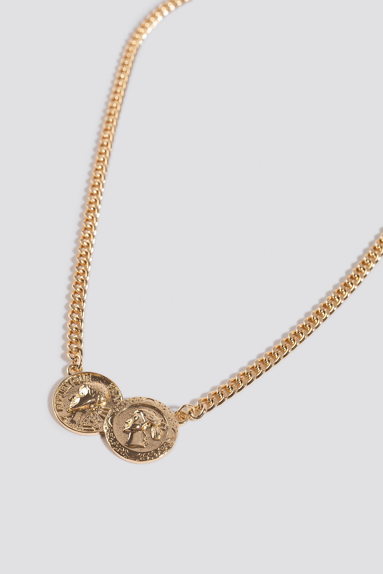 Double Connected Coin Necklace Gold | NA-KD