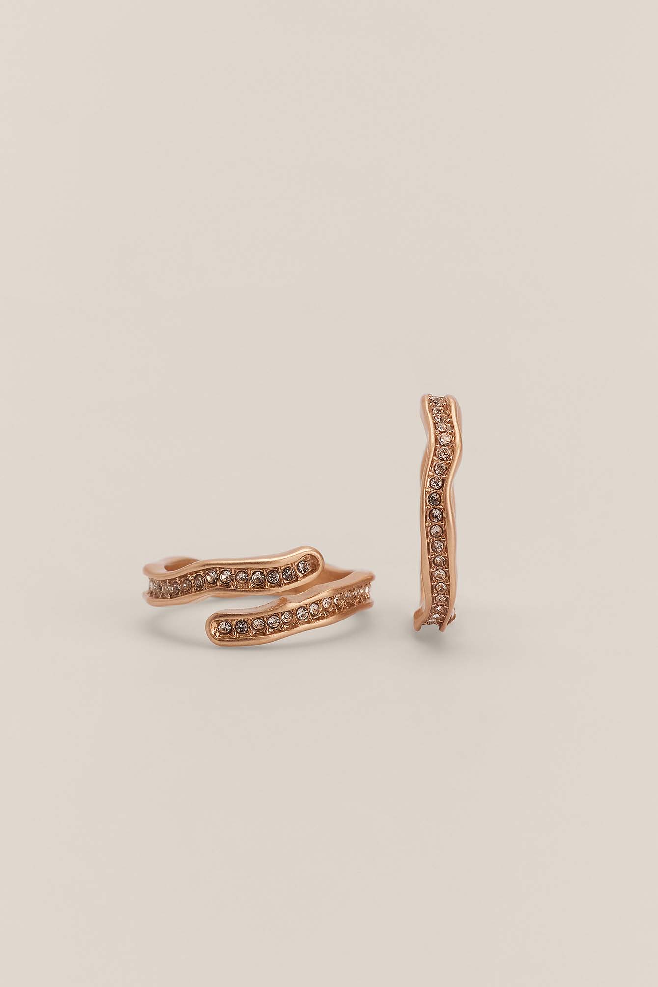 Thin Gold Plated Strass Ring Gold | na-kd.com