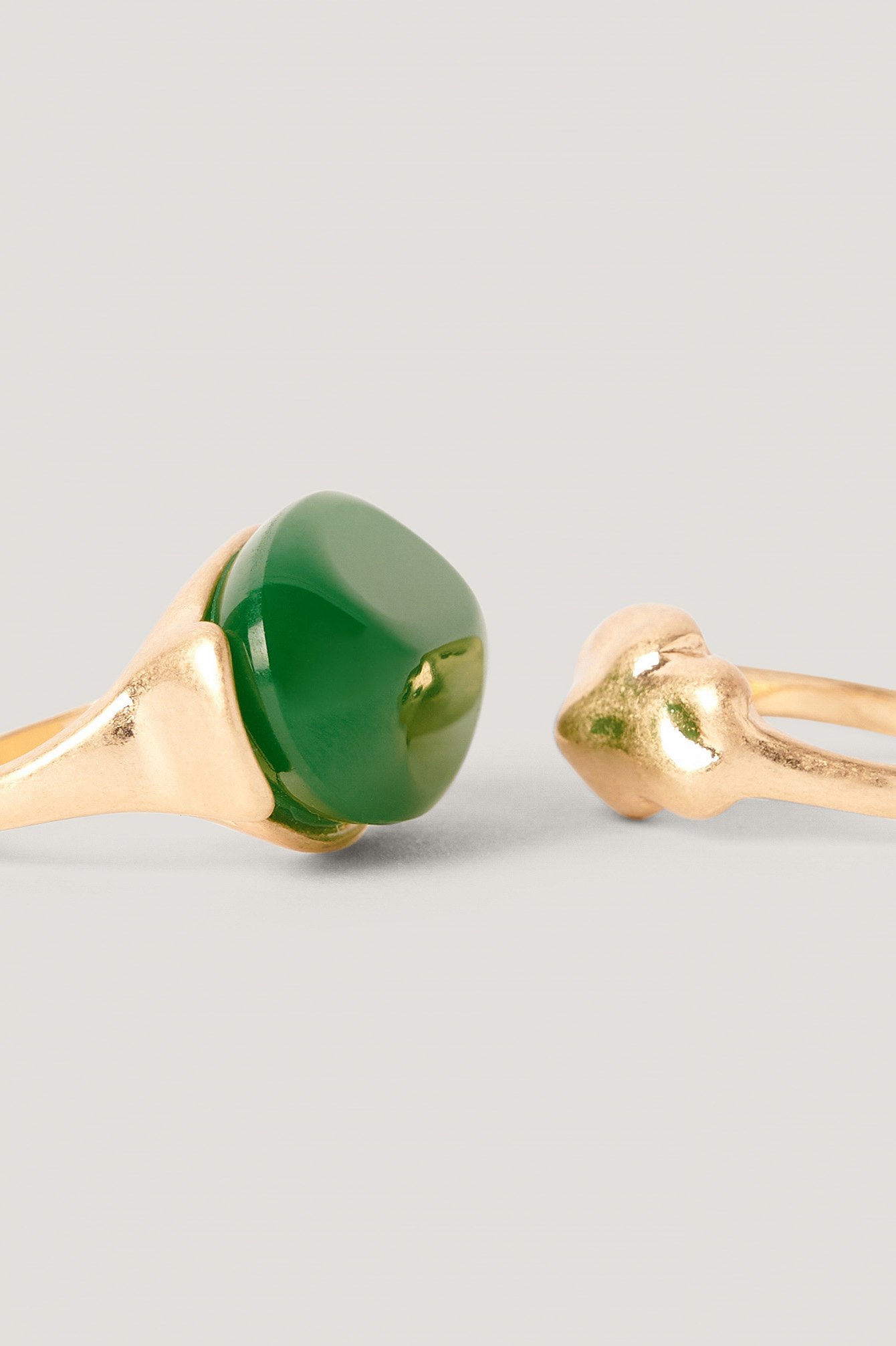 Double Pack Green Stone Rings Gold | na-kd.com