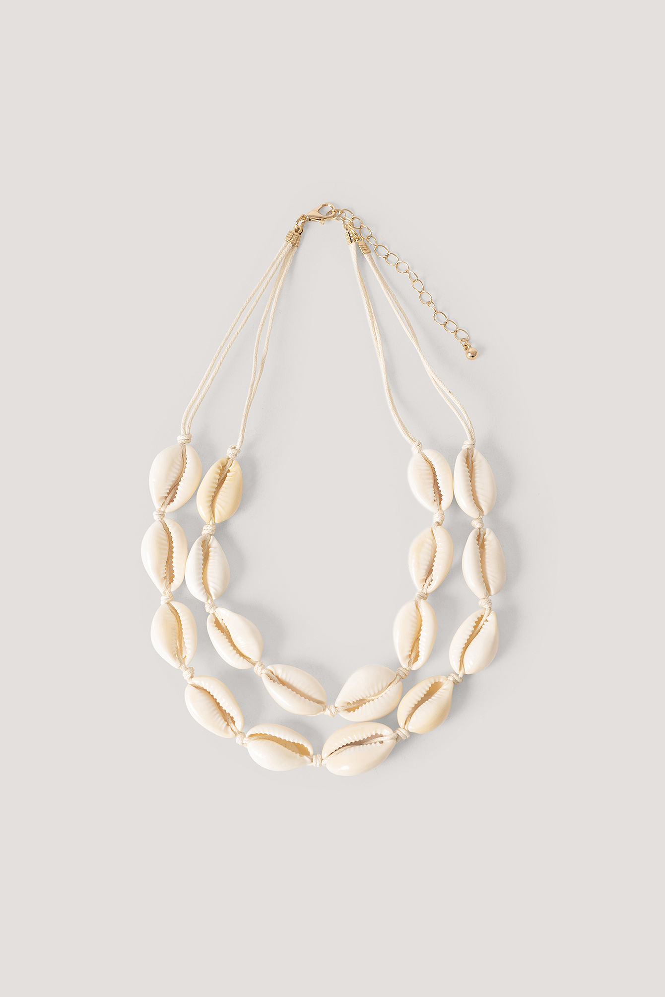 Double Shell Layered Necklace Beige | NA-KD