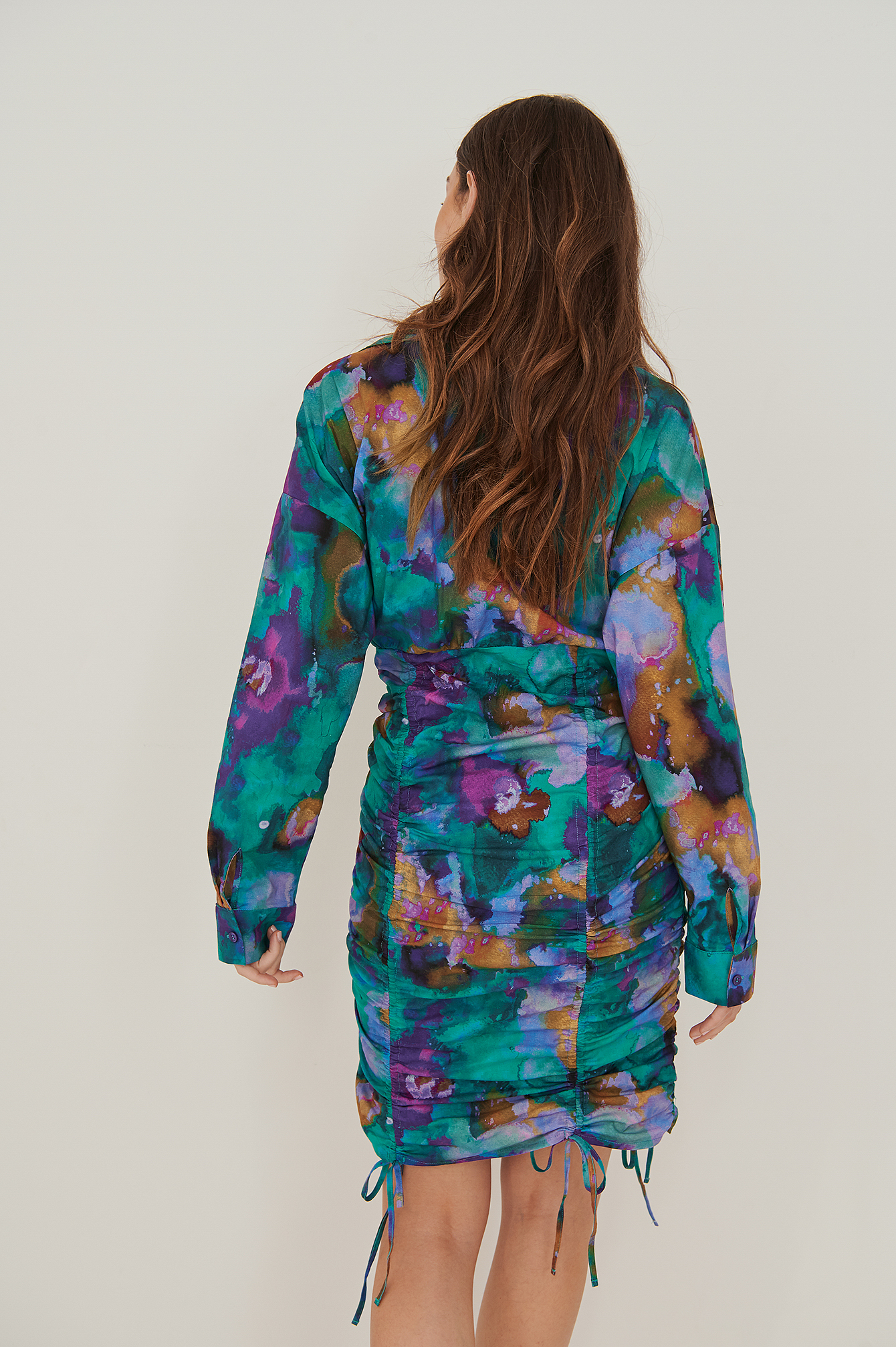 Drawstring Cotton Dress Multicolor | NA-KD