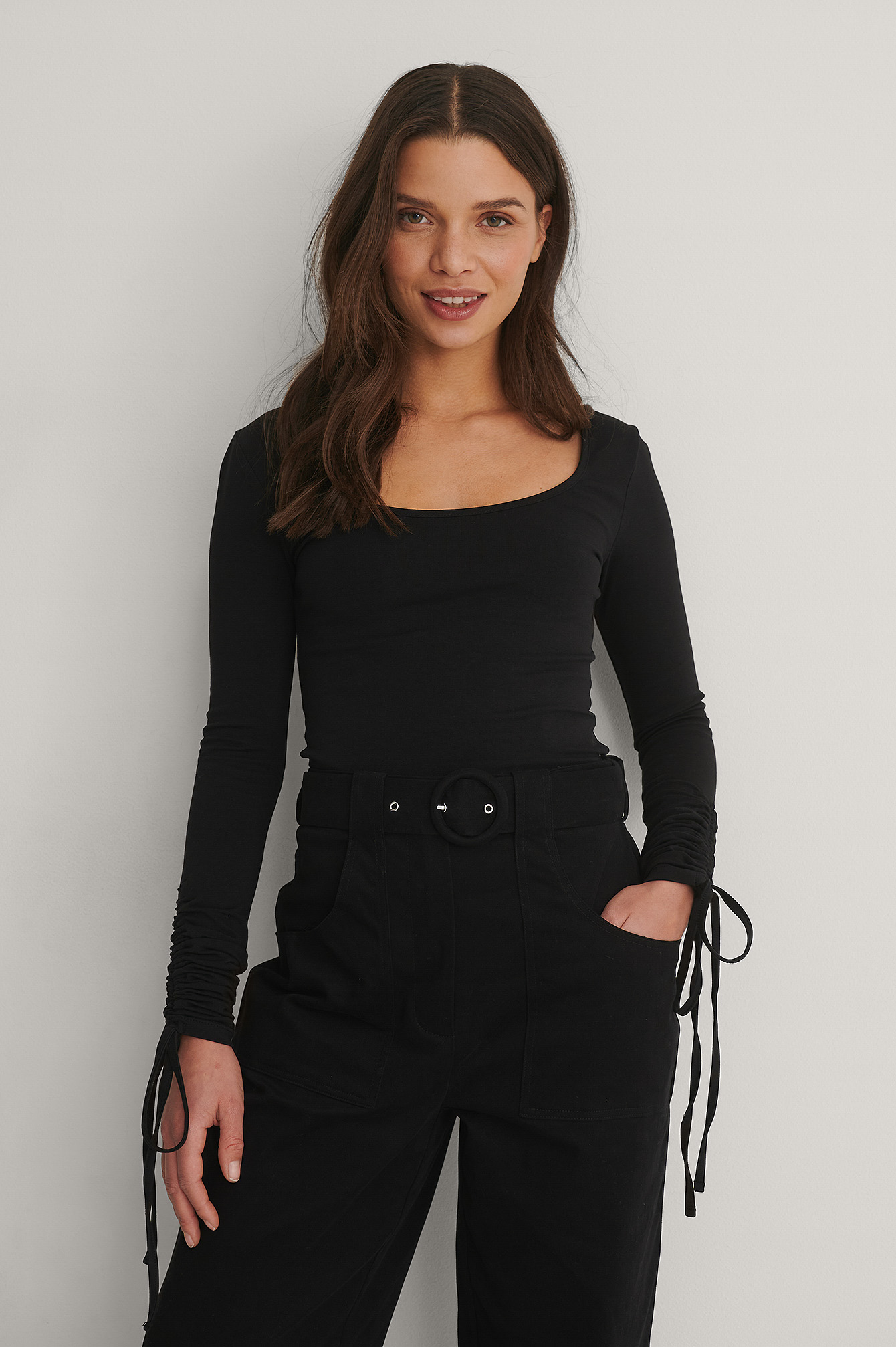 Drawstring Detail Body Black | NA-KD