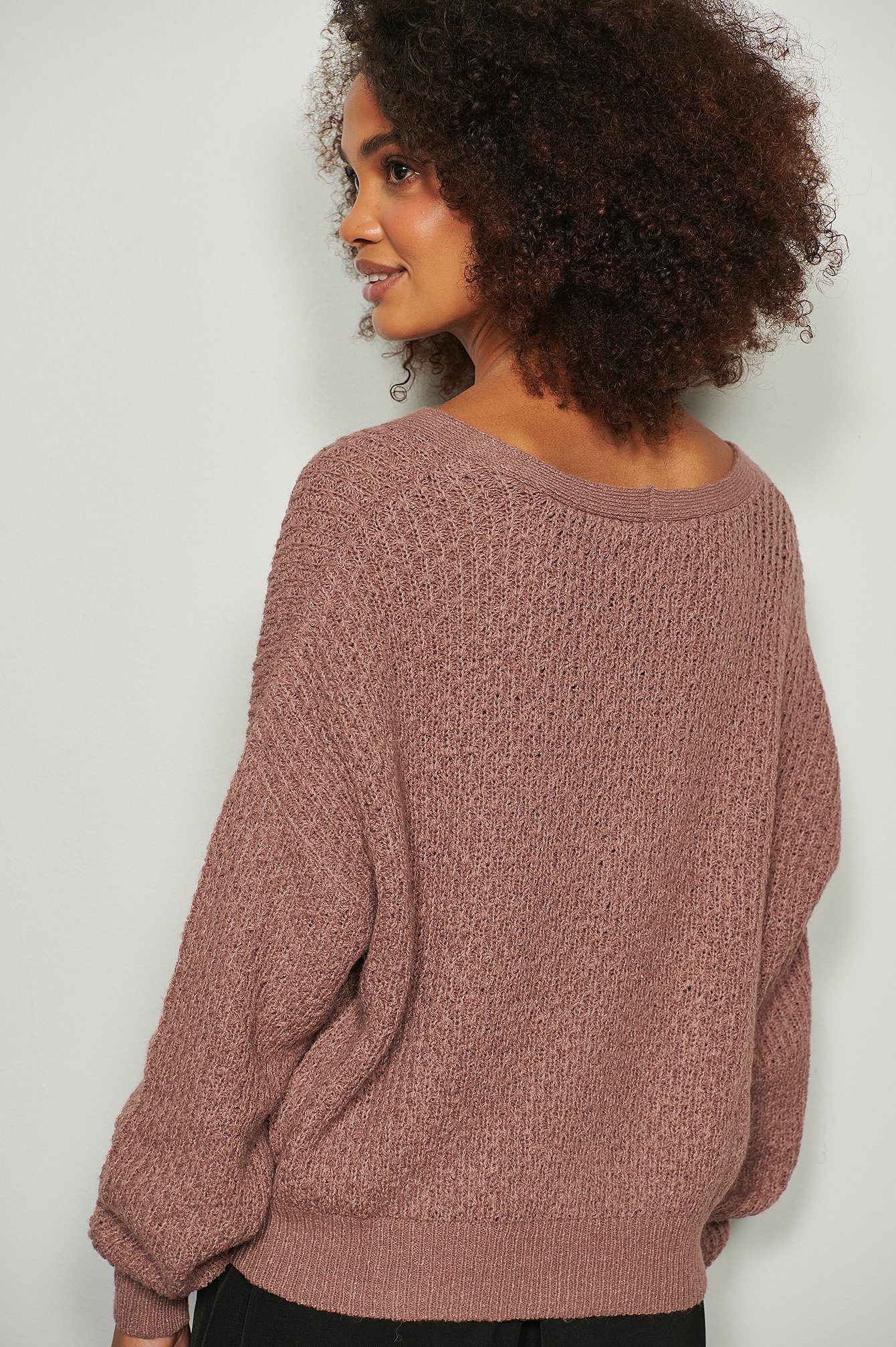 Dropped Shoulder Knitted Buttoned Cardigan Pink | na-kd.com