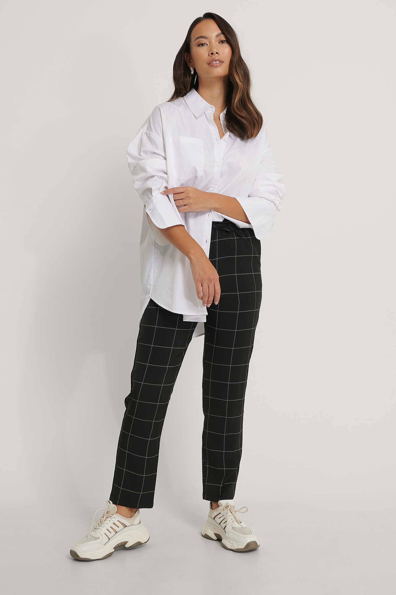 Elastic Waist Check Pants Checkered | NA-KD