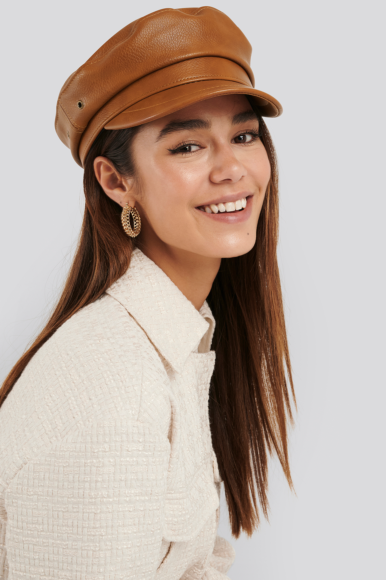 Faux Leather Captain Cap Braun | NA-KD