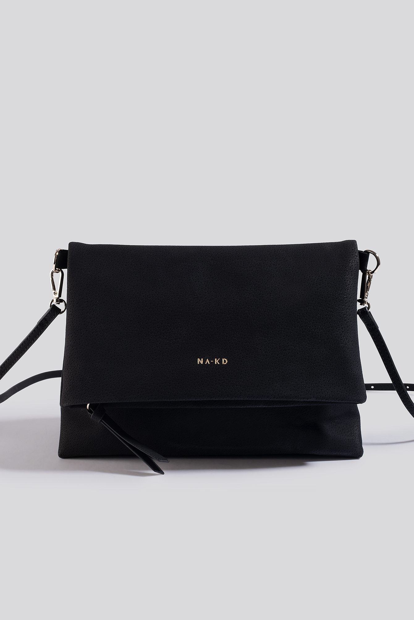 Faux Suede Flap Over Bag Black | NA-KD