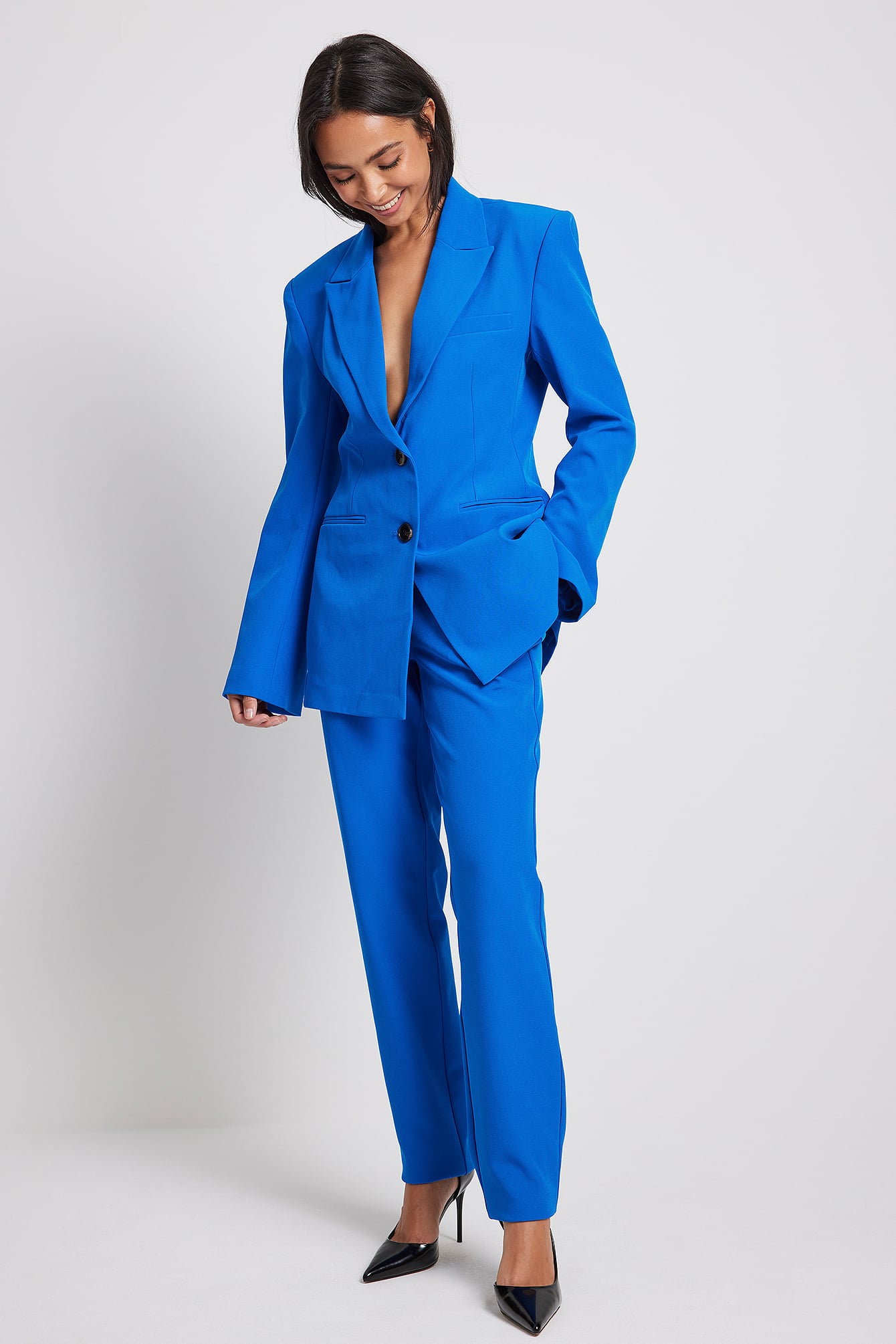 Fitted Sharp Blazer Blue NA KD Fitted Sharp Blazer Blue NA KD
