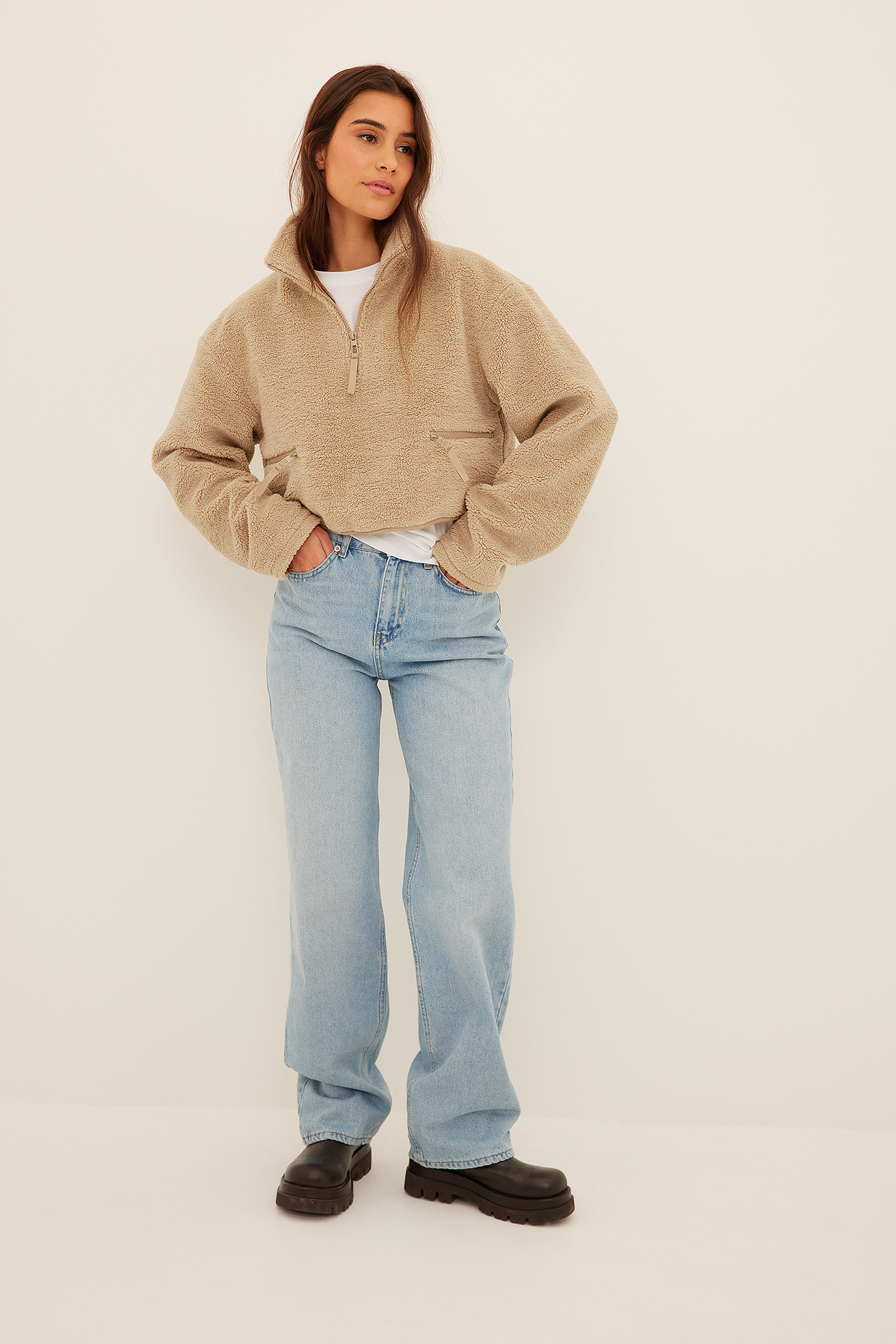 Fleece Jacket Beige | na-kd.com