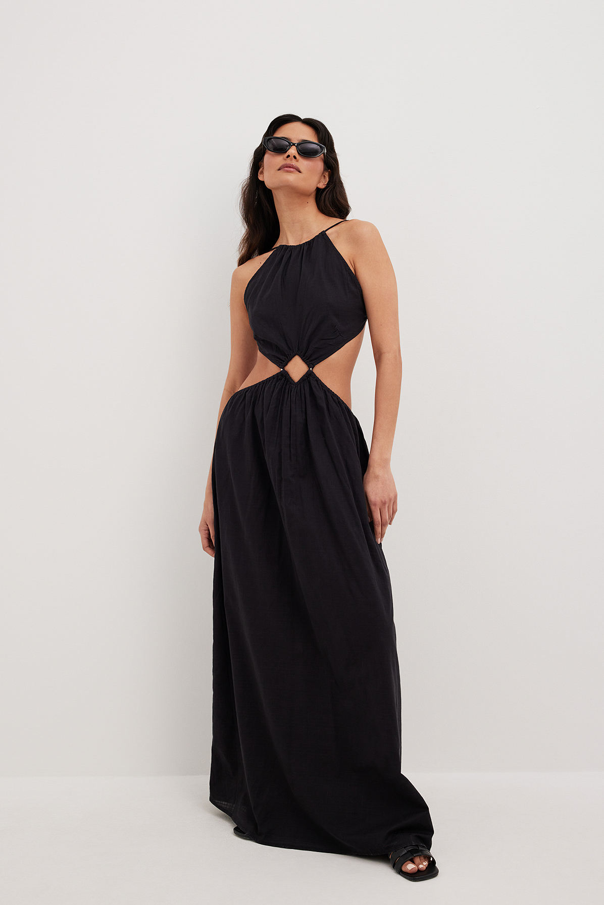 Anika Teller X Na-Kd Ruched Jersey Strap Dress - Black | Anika Teller x ...