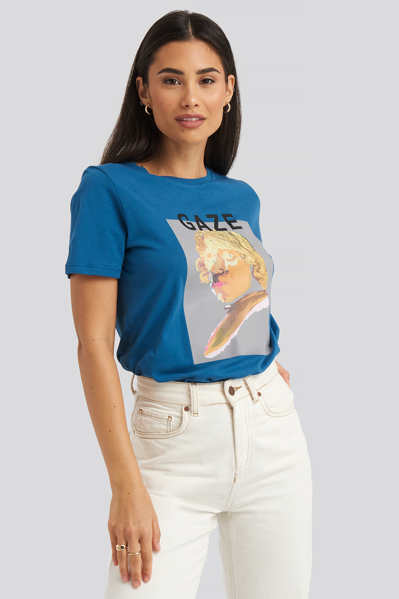 Gaze Basic Tee Blue | NA-KD