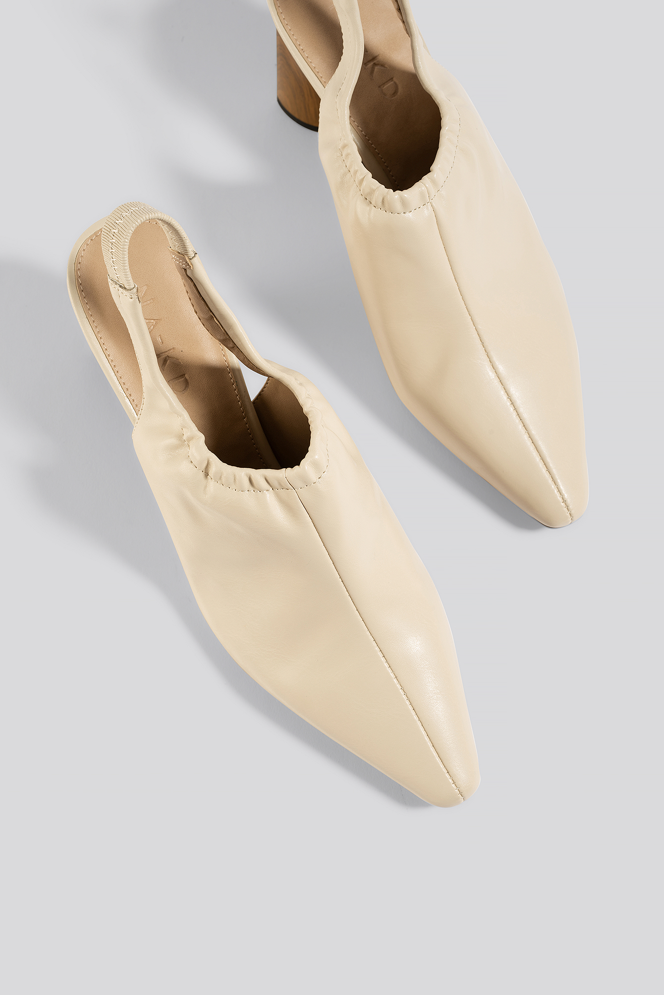 High Vamp Slingback Pumps Beige | na-kd.com