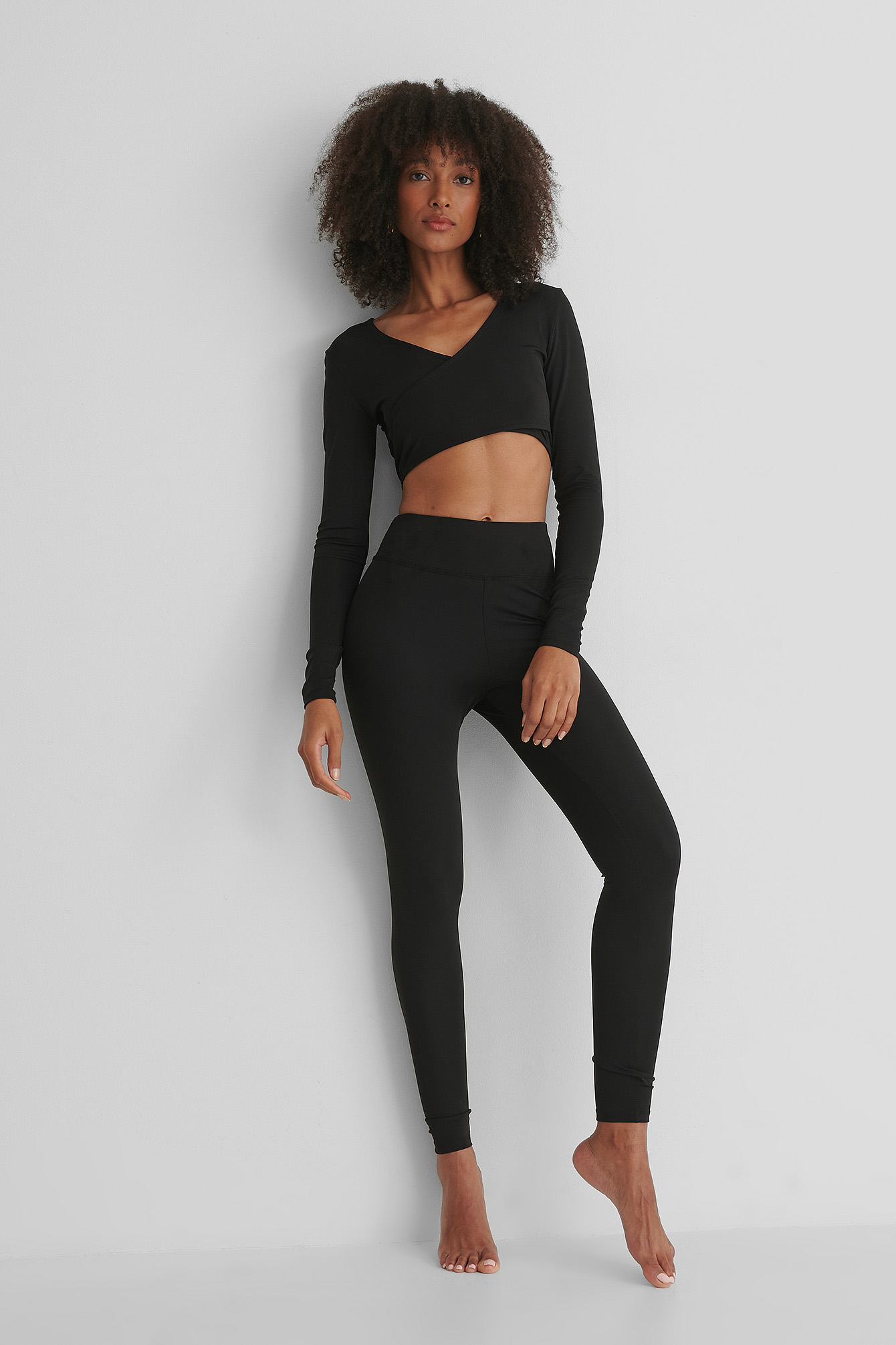 Highwaist Sporty Tights Black Na Kd