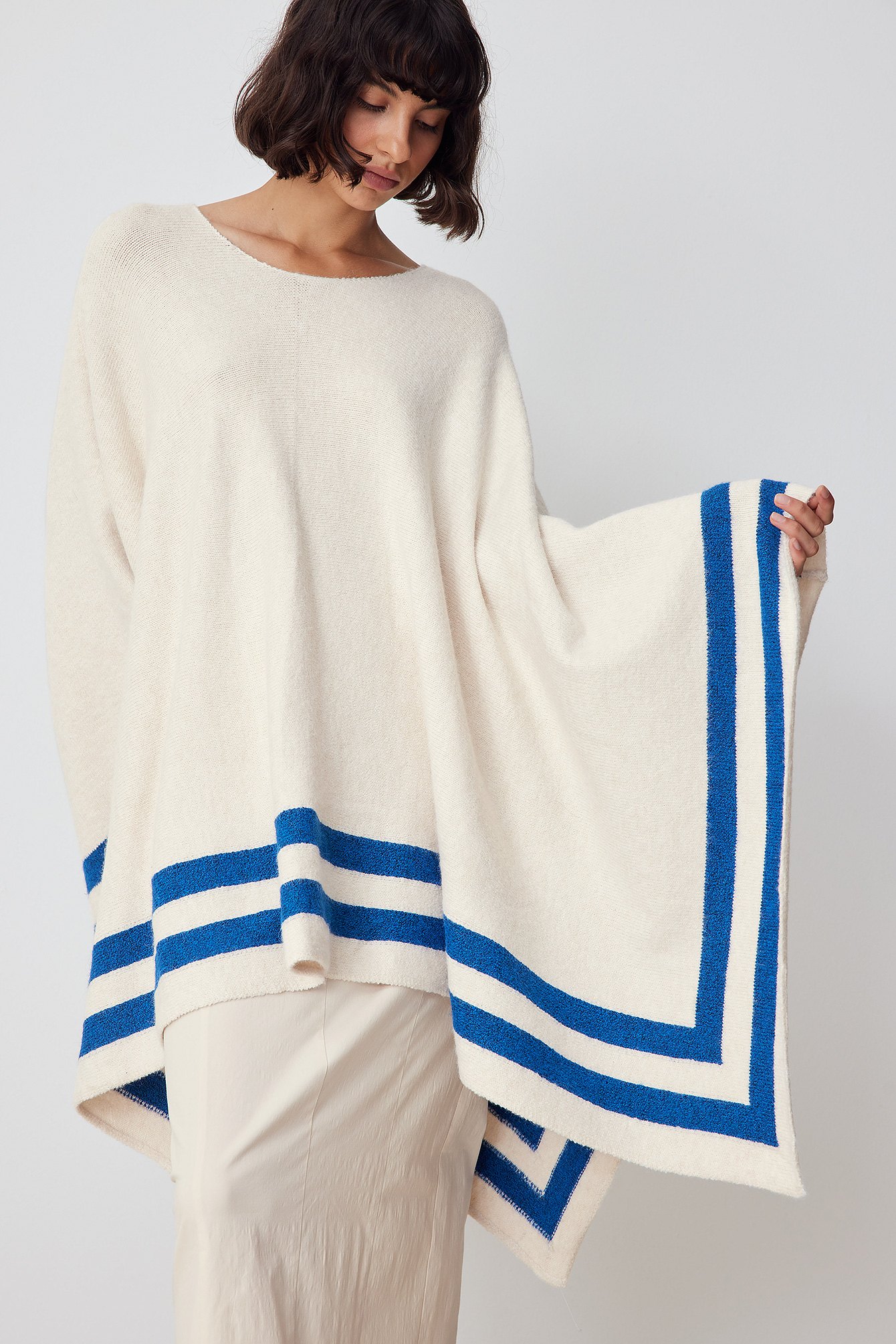 Knitted Poncho Stripe | na-kd.com