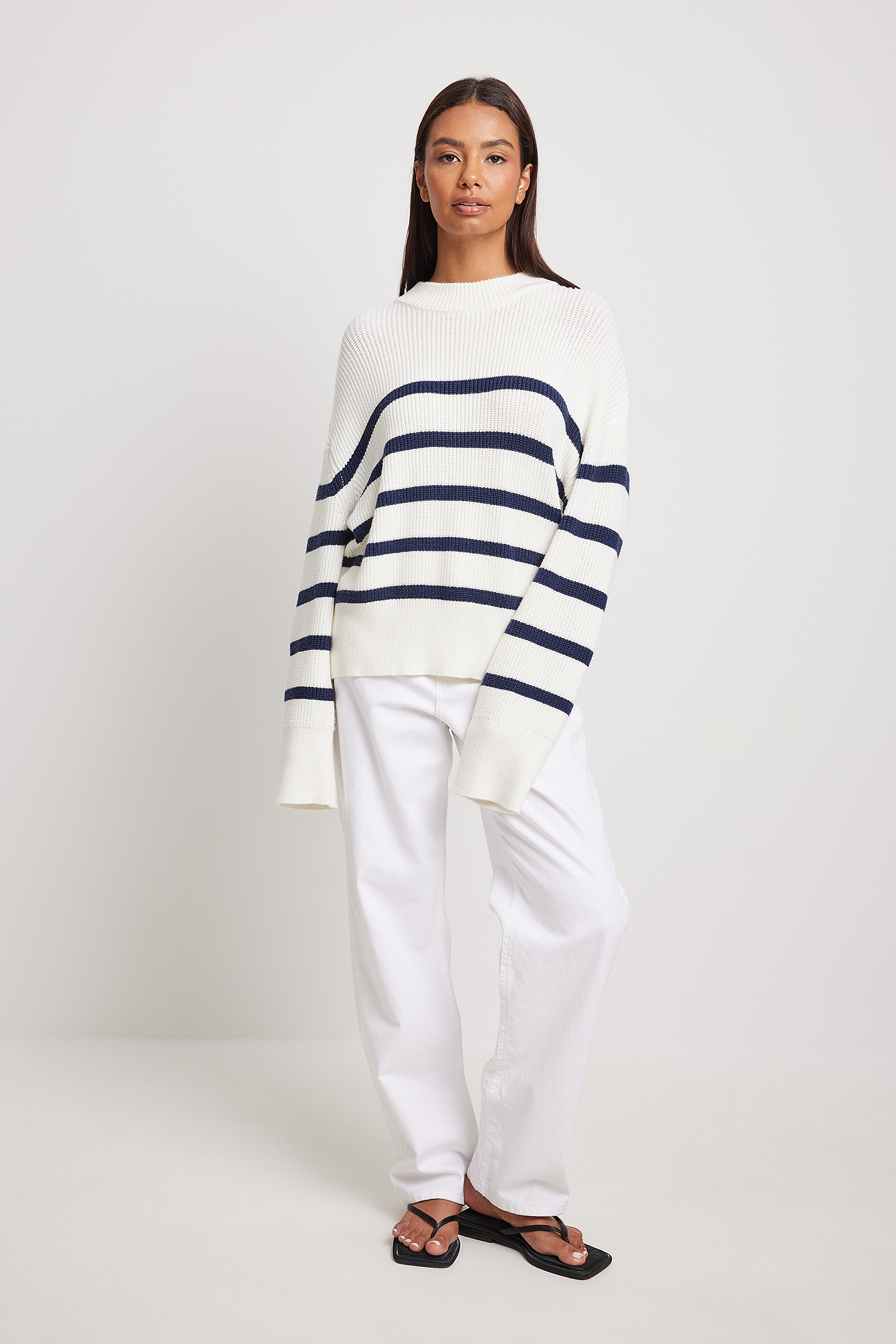 Knitted Striped Sweater Stripe | na-kd.com