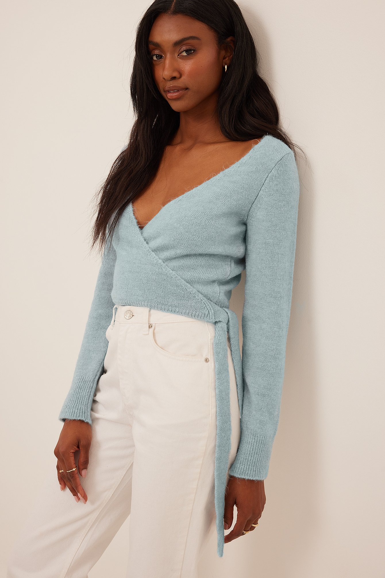 Knitted Wrap Cardigan Red | na-kd.com