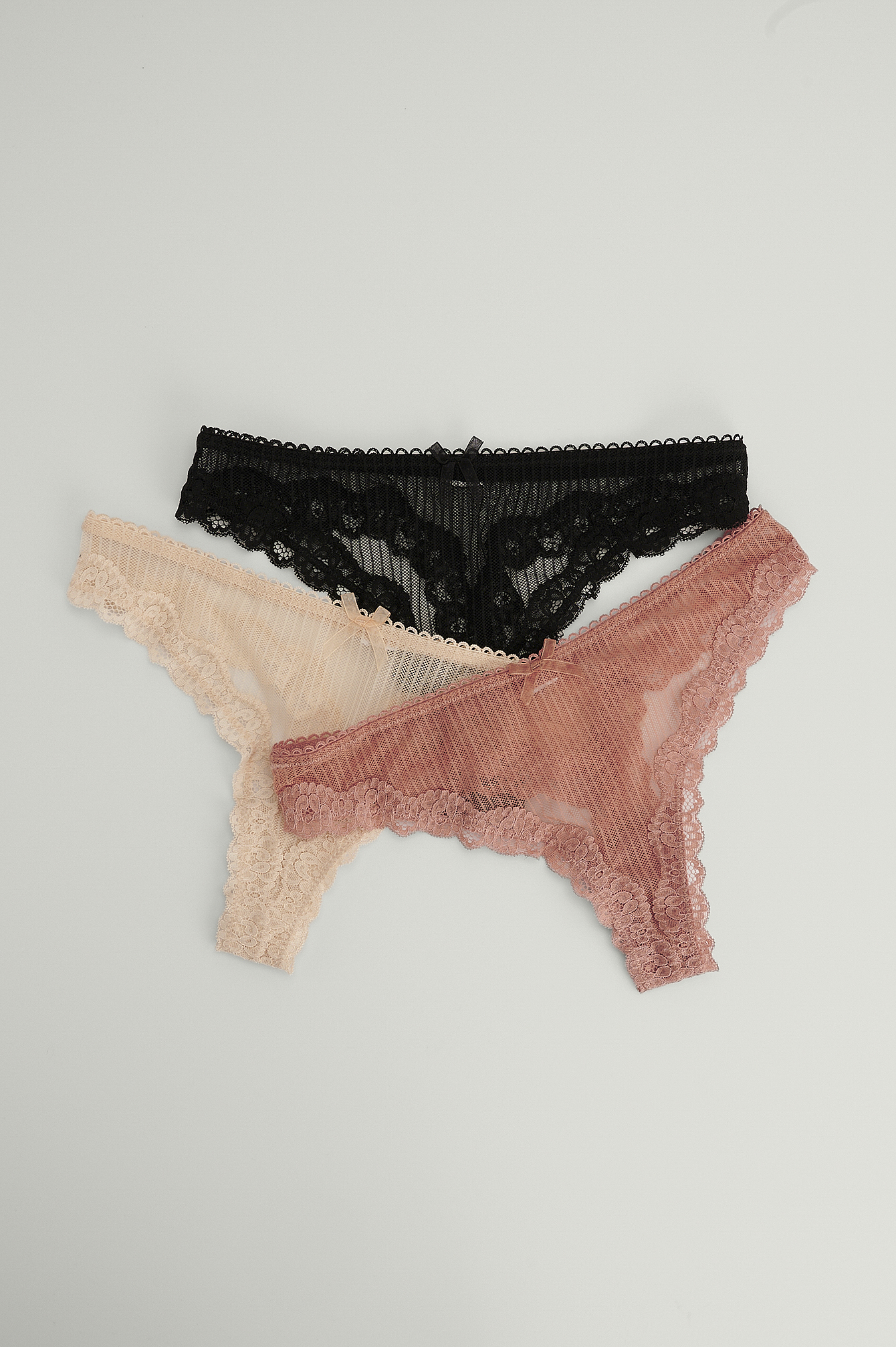 Lace Basic Thong 3 Pack Pink Na Kd
