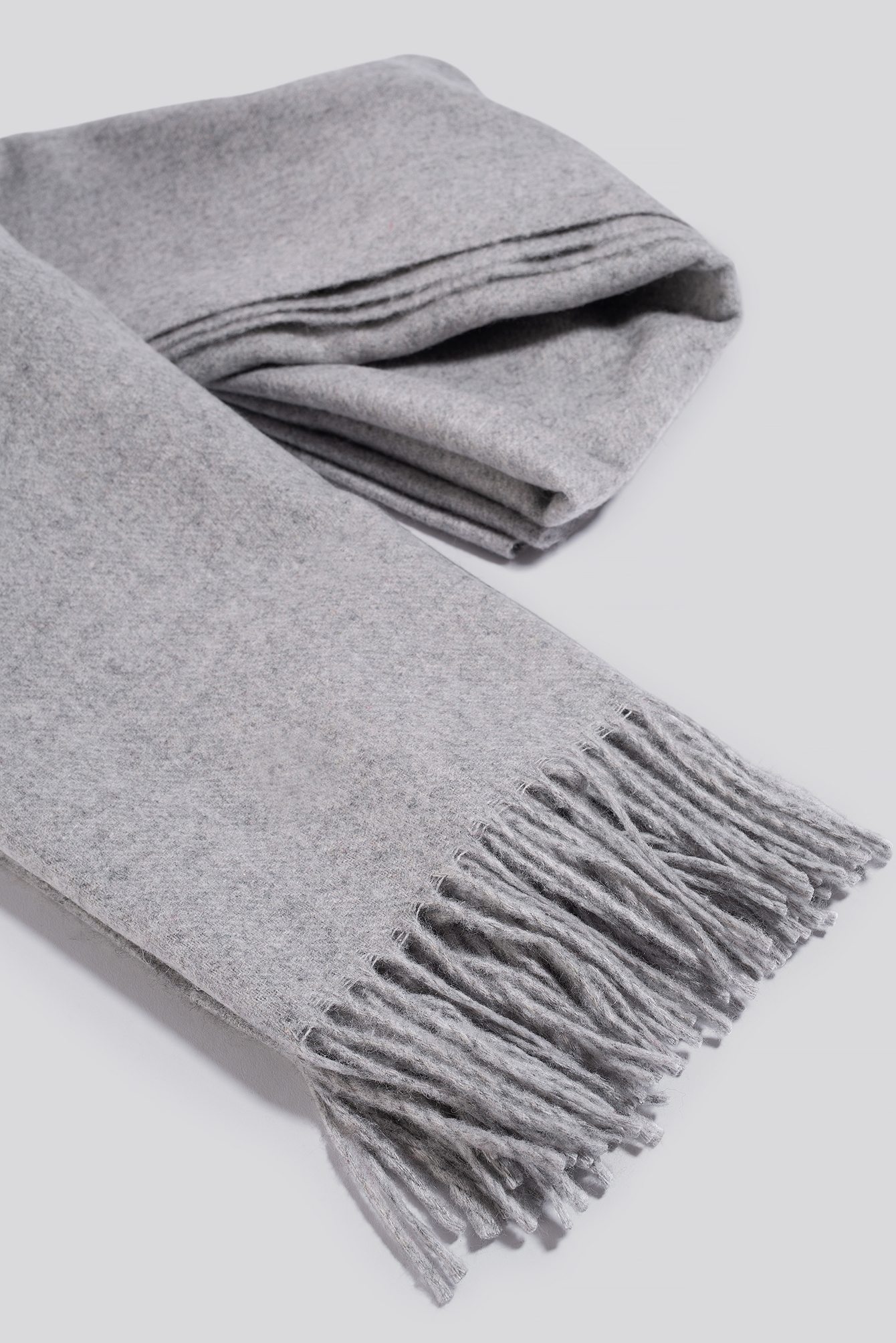 Light Wool Blend Scarf Grey | na-kd.com
