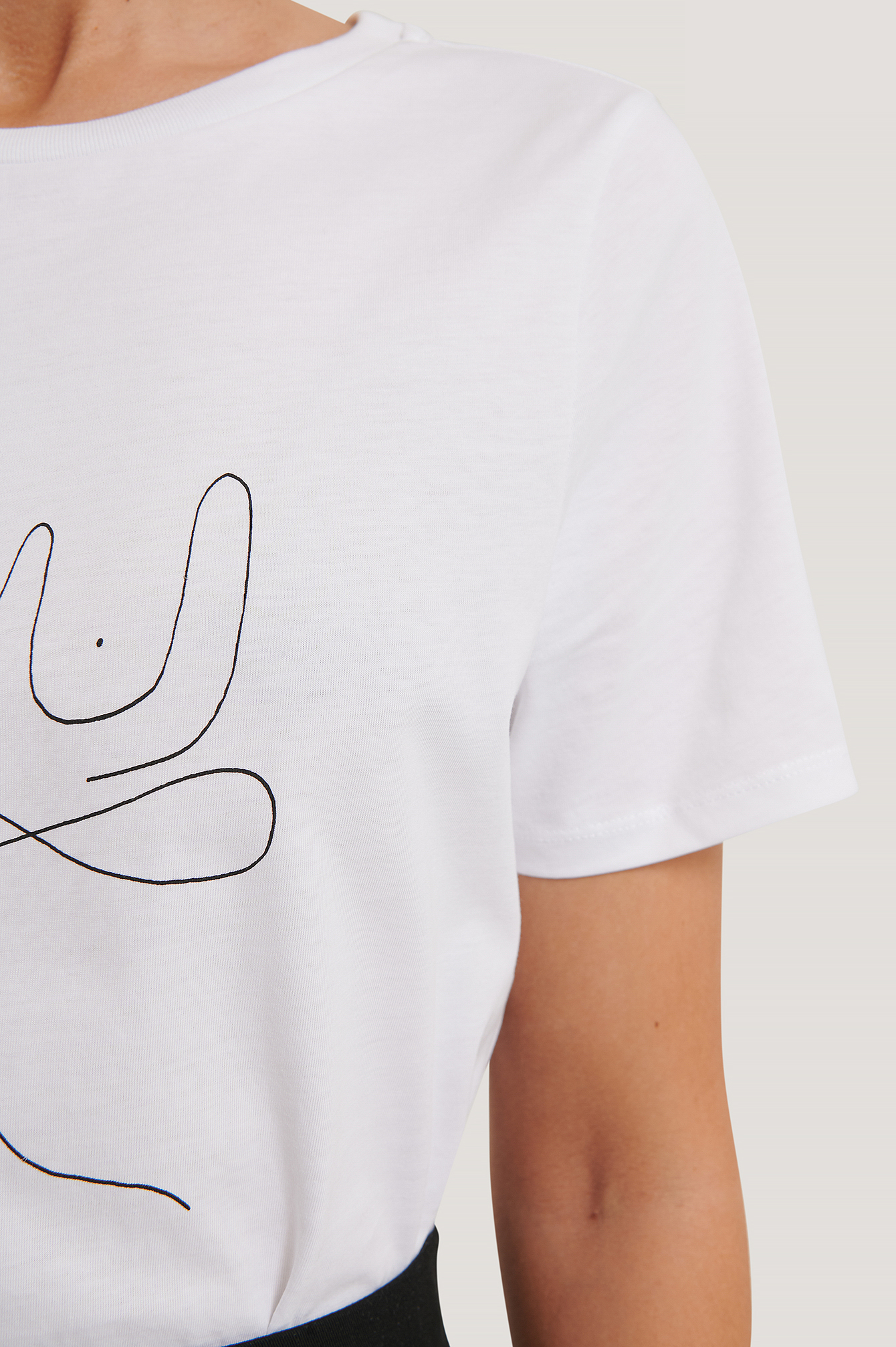Line T-shirt Weiß | na-kd.com