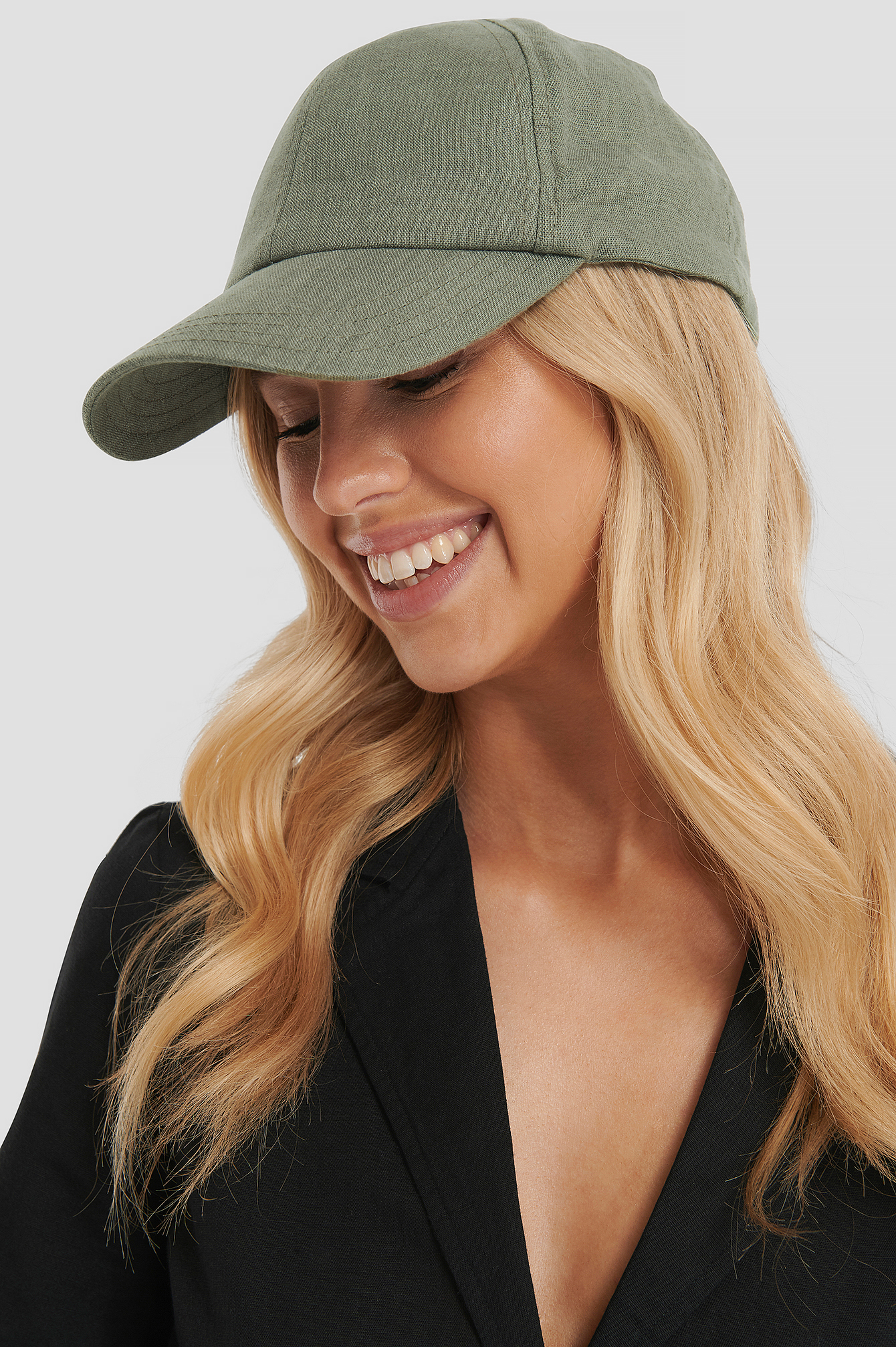 Linen Baseball Cap Green | NA-KD