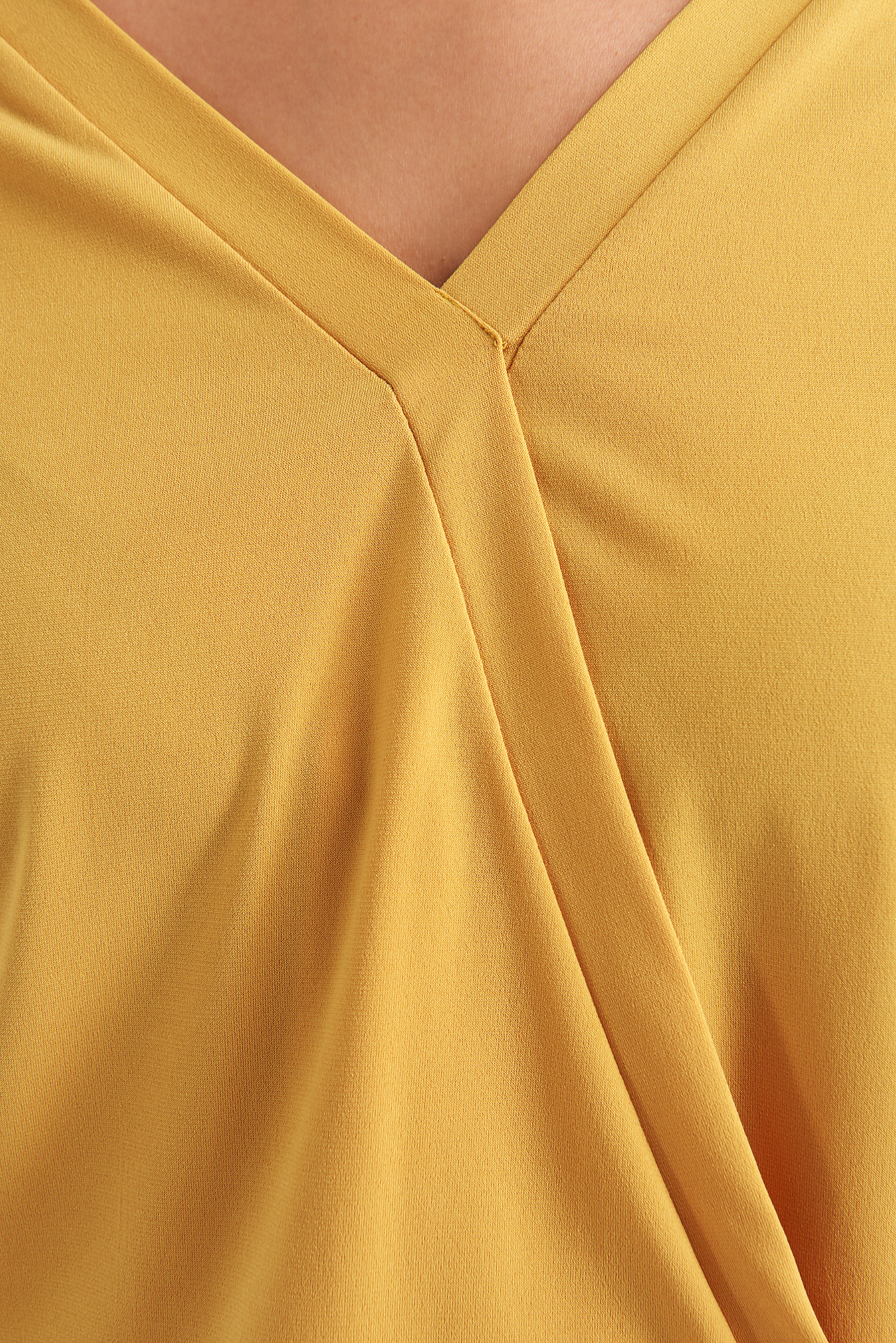 Long Sleeve Overlap Blouse Yellow | na-kd.com