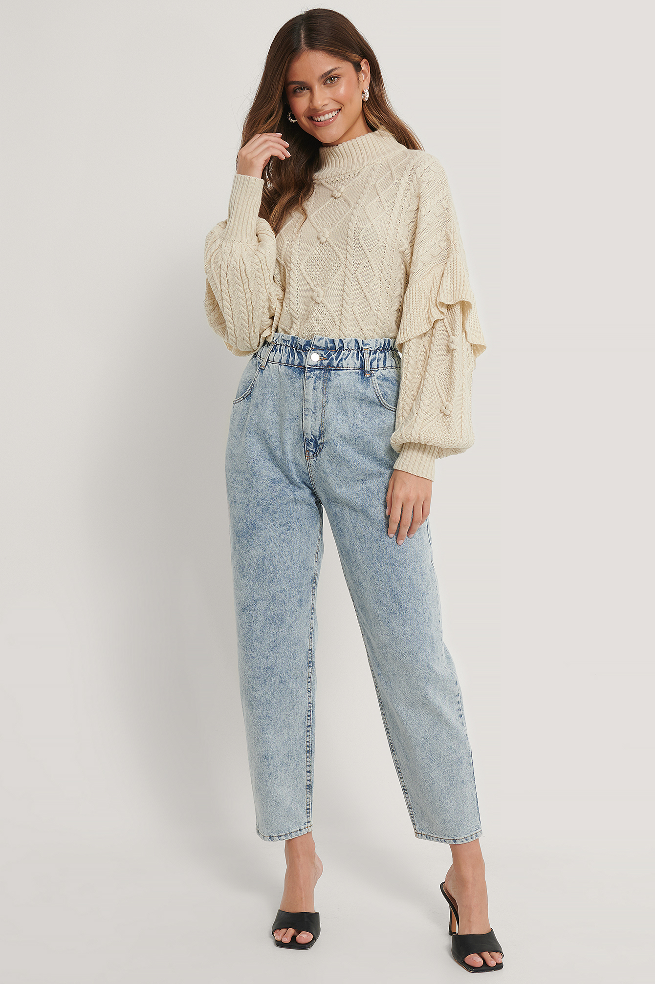 Organic Loose Fit Denim Pants White | na-kd.com