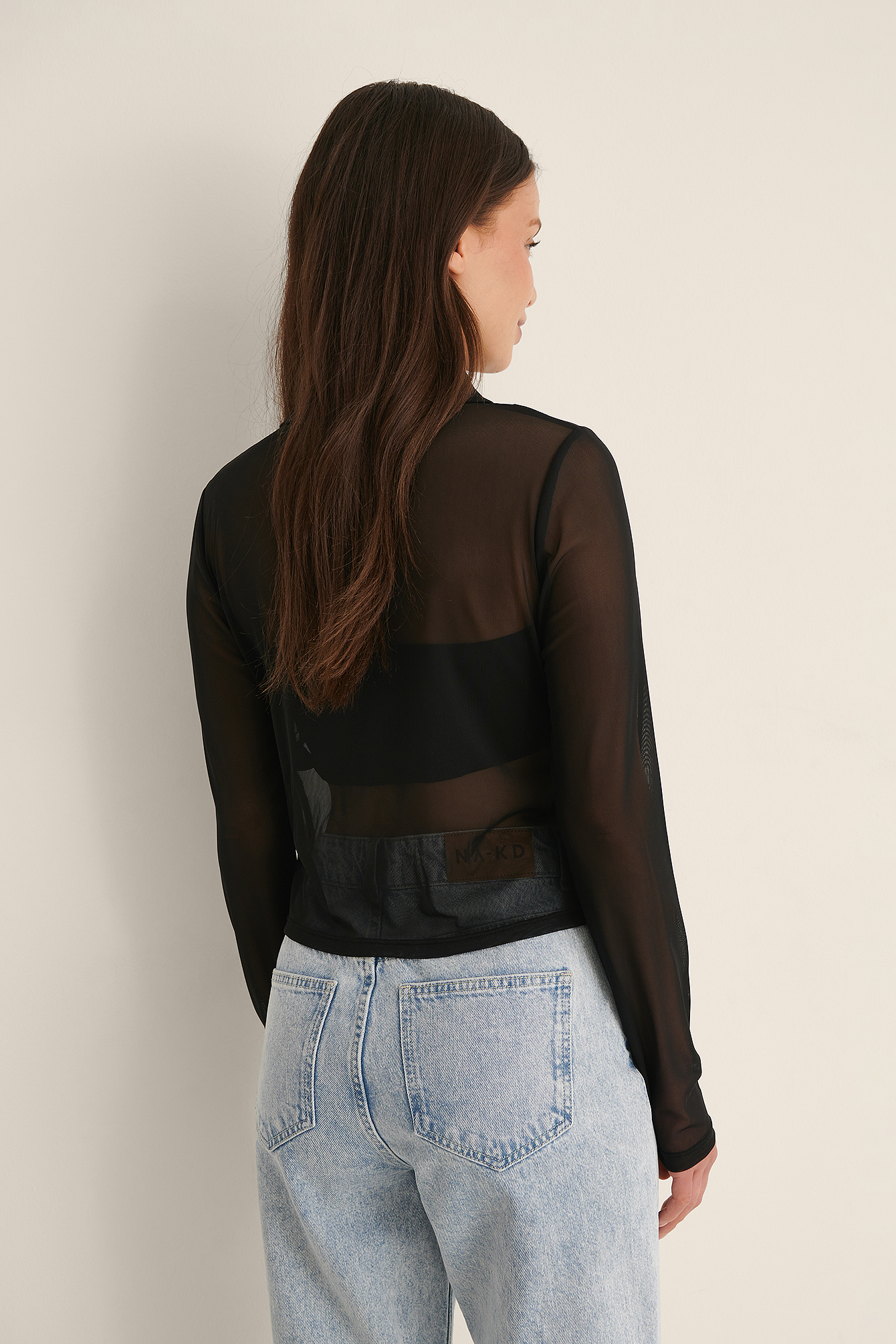 Recycled Loose Mesh Shirt Black | na-kd.com