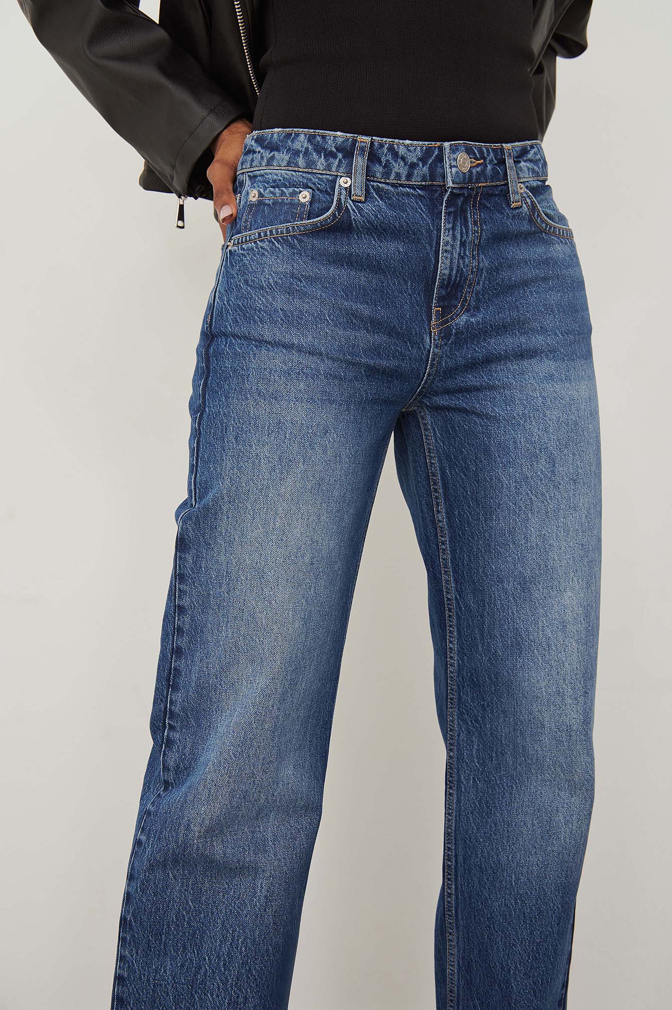 Cut Out Back Detail Denim Black | na-kd.com