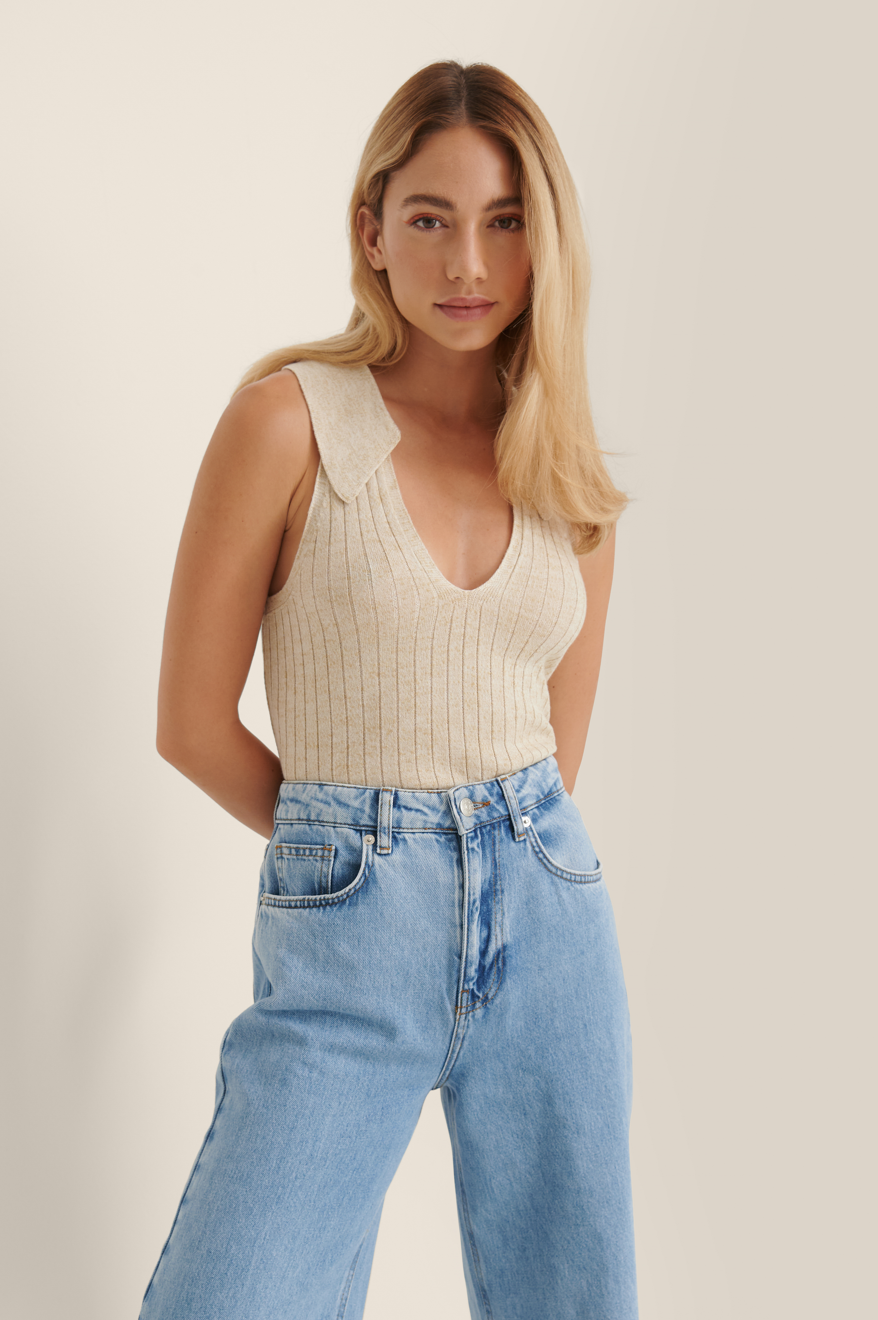 Recycled Lace Detail Crepe Singlet Black | na-kd.com