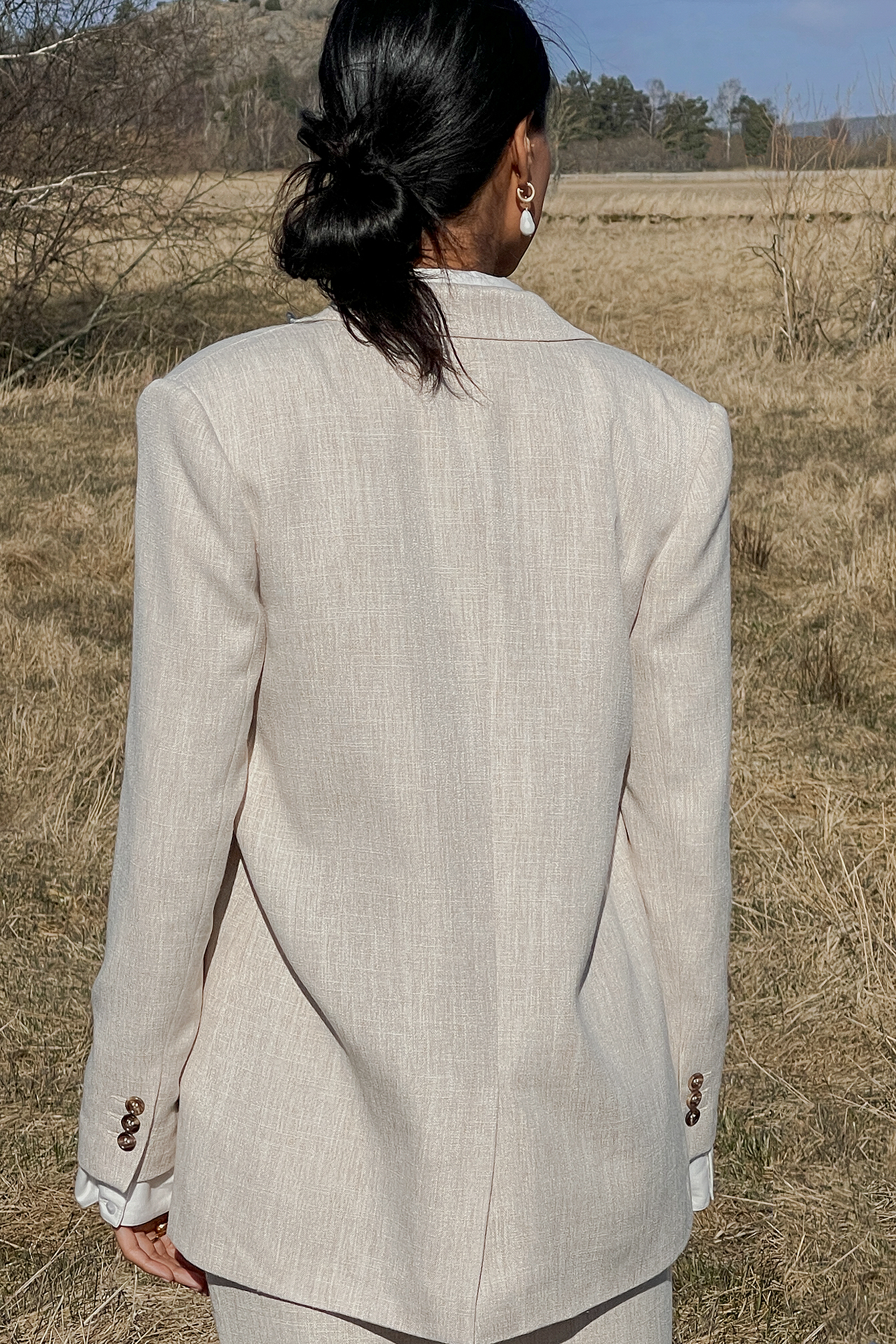 Melange Regular Blazer Beige | na-kd.com