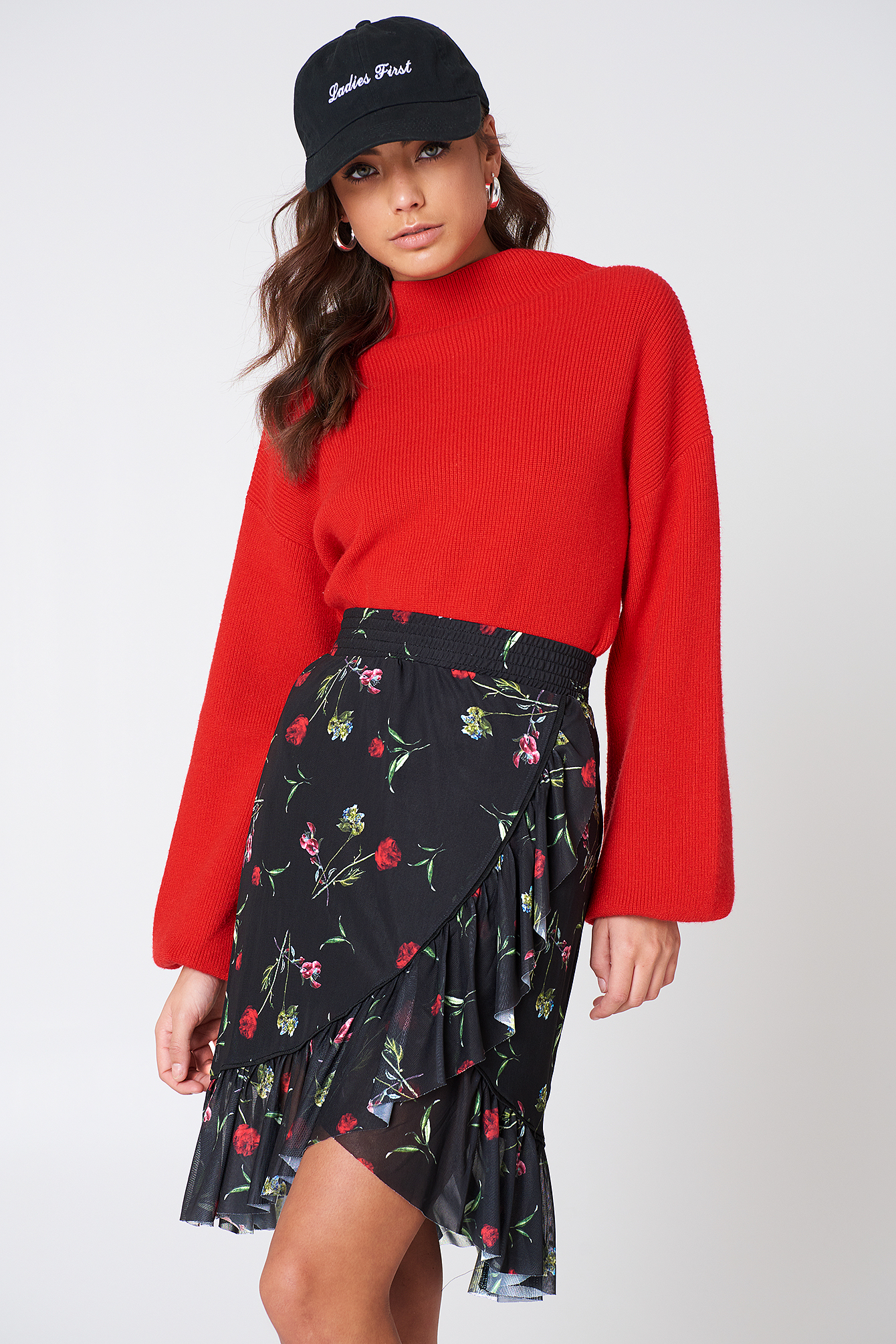 Mesh Overlap Mini Skirt Black Na Kd