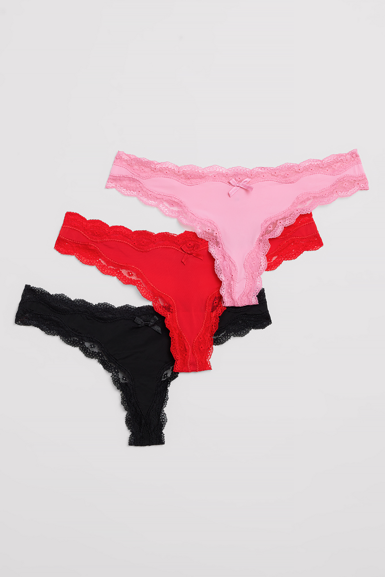 Micro Lace Edge String 3-pack Multicolor | NA-KD