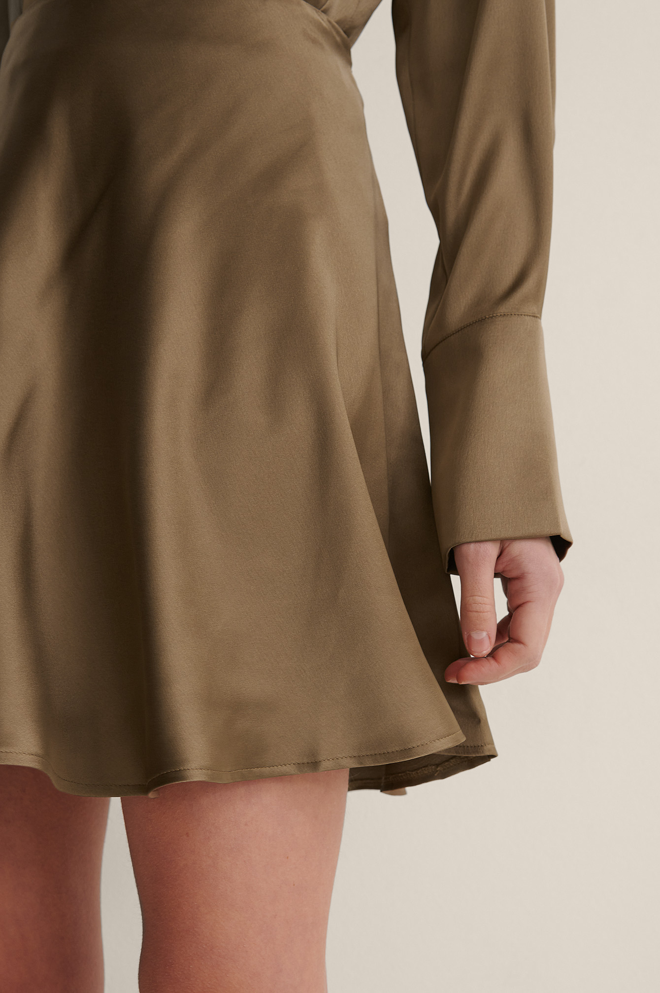 Mini Satin Skirt Brown Na