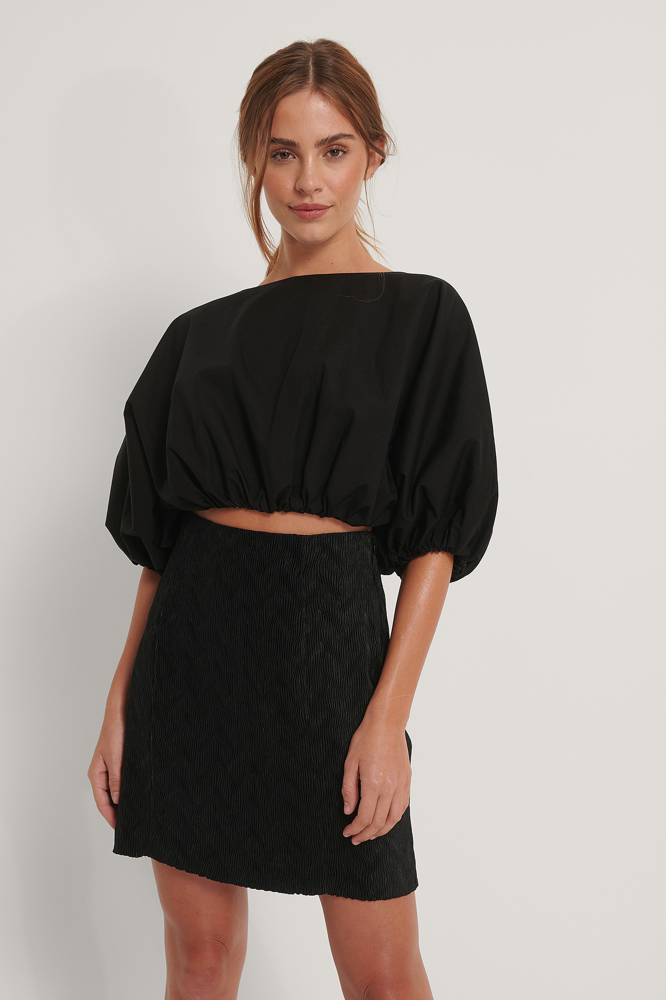Mini Structured Skirt Black | na-kd.com
