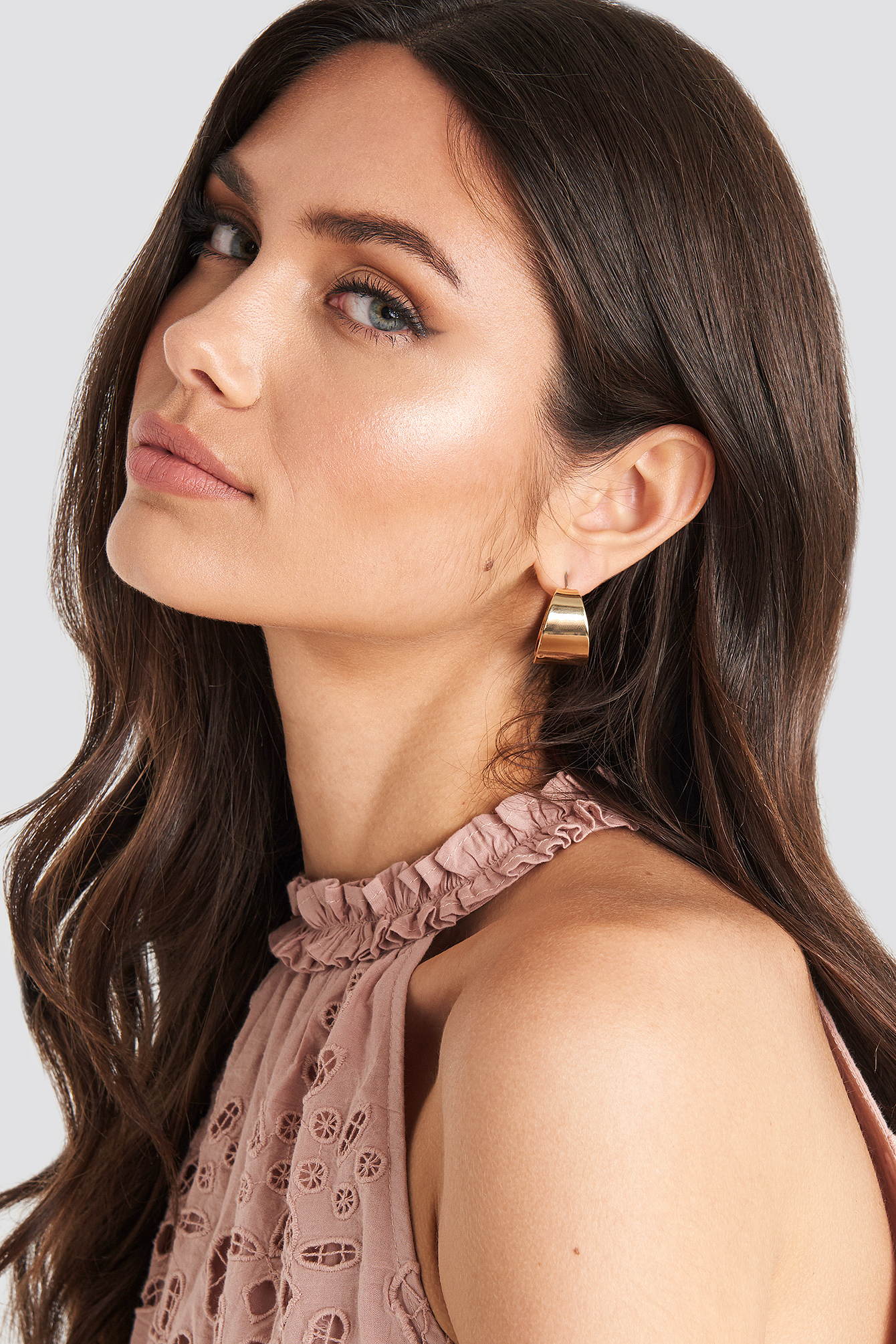 Mini Wide Chunky Hoops Gold | NA-KD