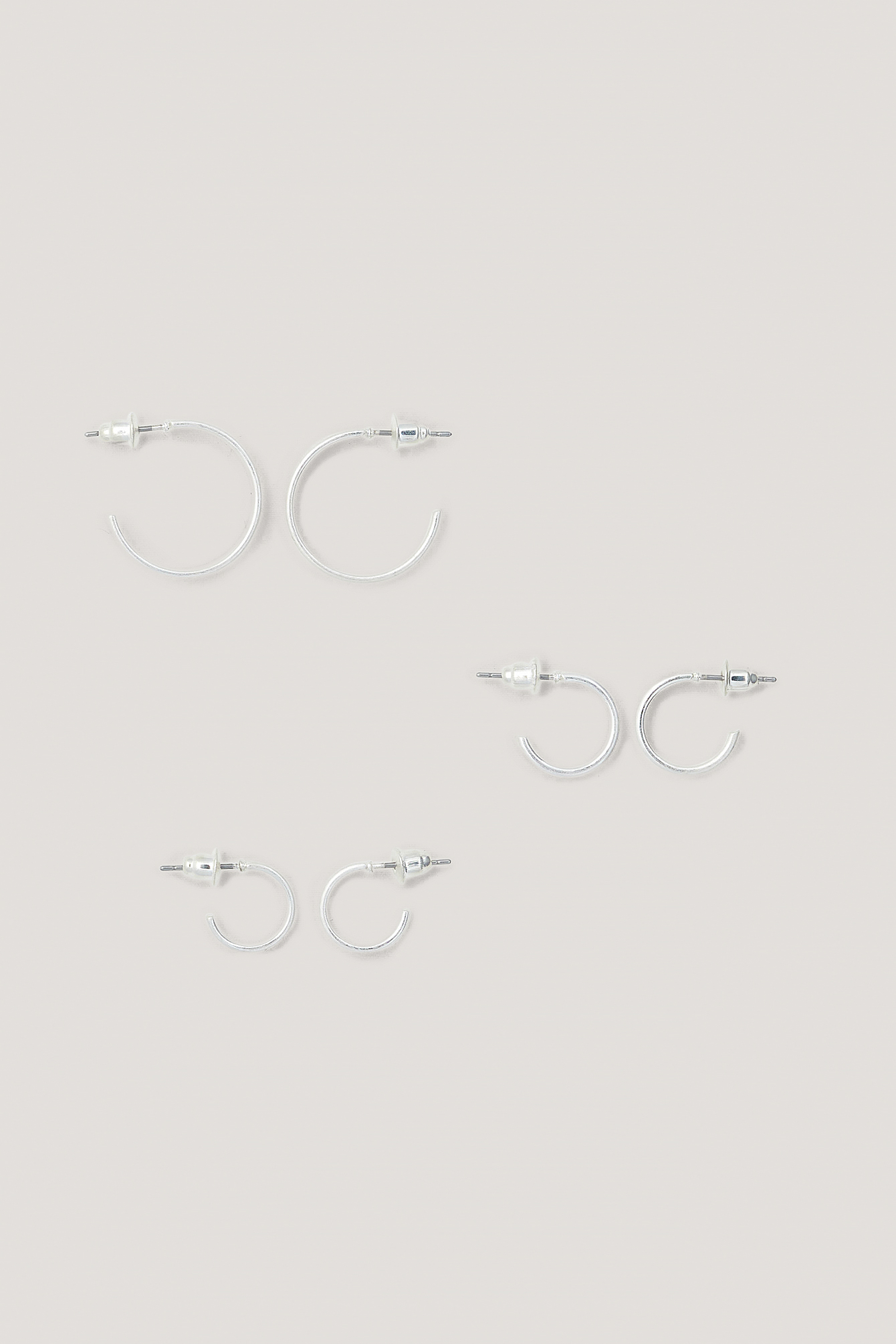 Multipack Matte Basic Hoops Silver | NA-KD